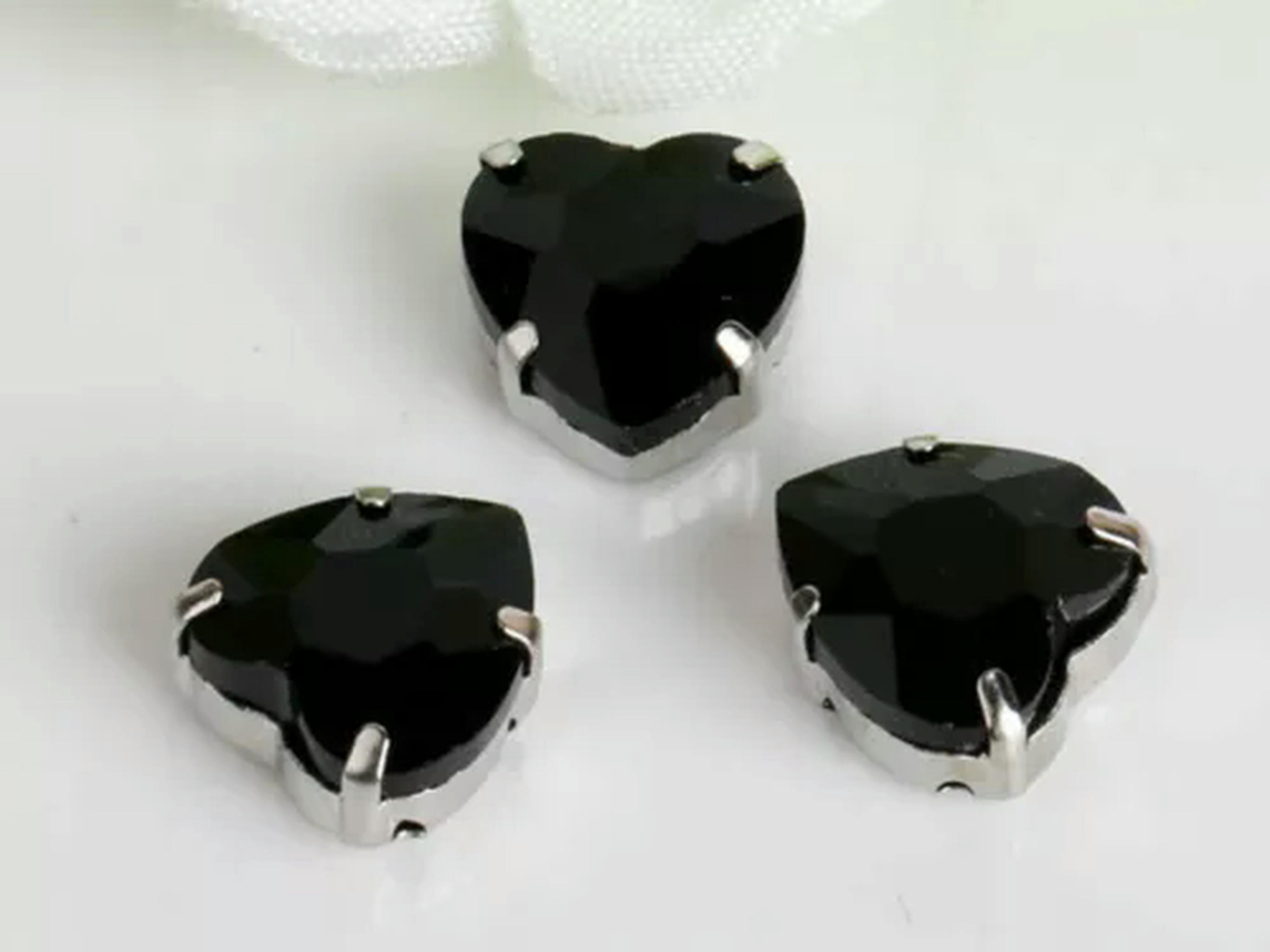 U8MO 20 Crystal Glass Heart Rhinestones Rose Montees 10X10mm Beads ...