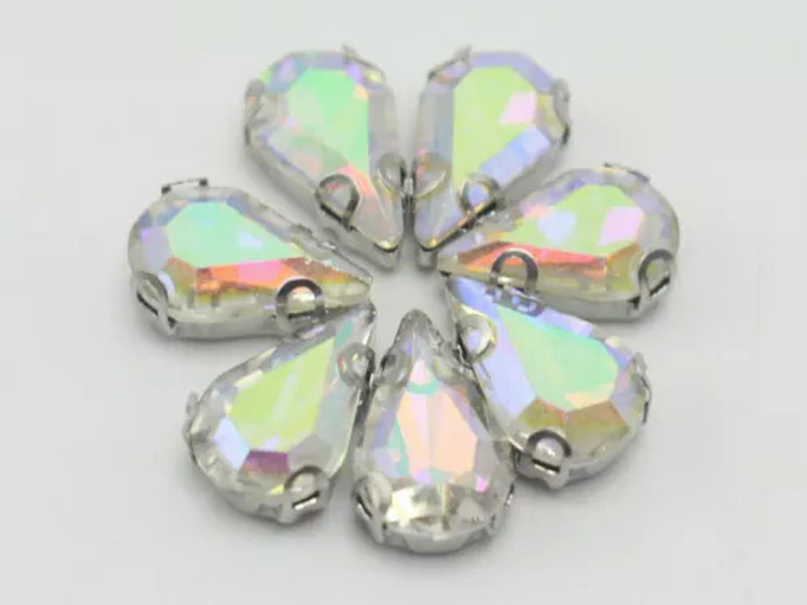 U8MO 20 Crystal Glass Teardrop Rhinestones Rose Montees Beads 8X13mm ...
