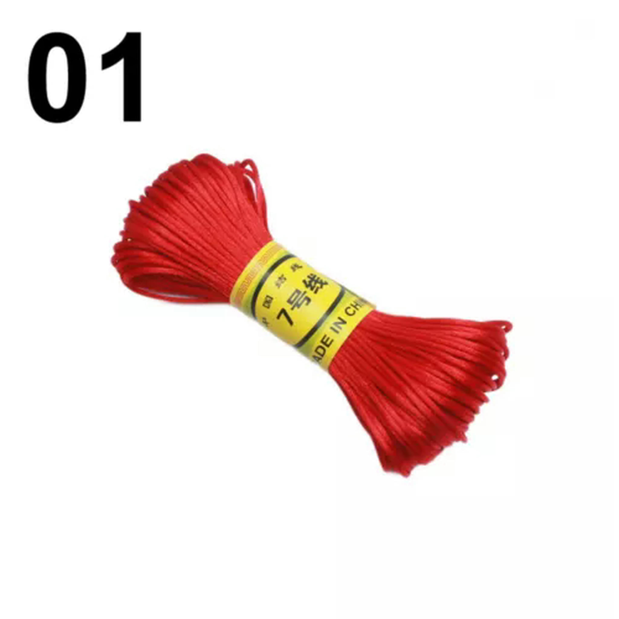 U8MO 20 Meter 1.5mm Braided Macrame Satin Silk Cord Chinese Knot Nylon ...