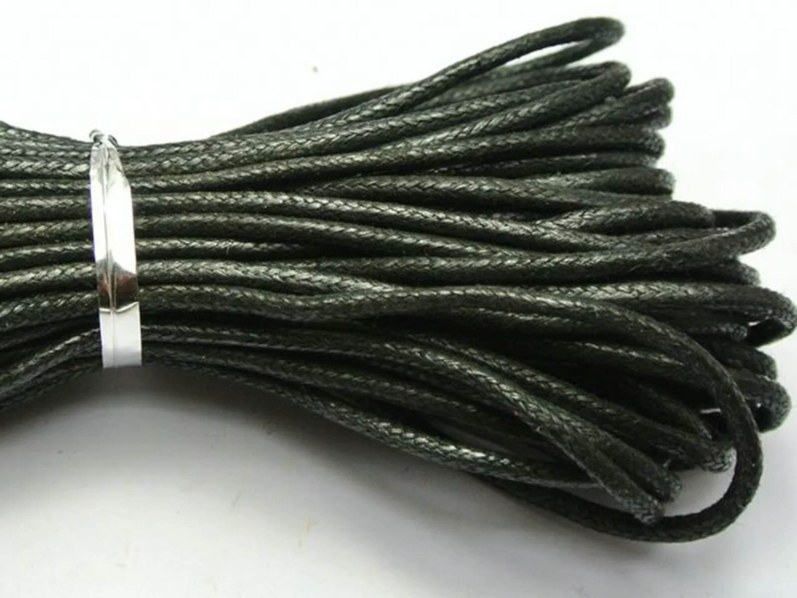 U8MO 20 Meters Black Waxed Cotton Beading Cord Thread Line 2mm Jewelry ...