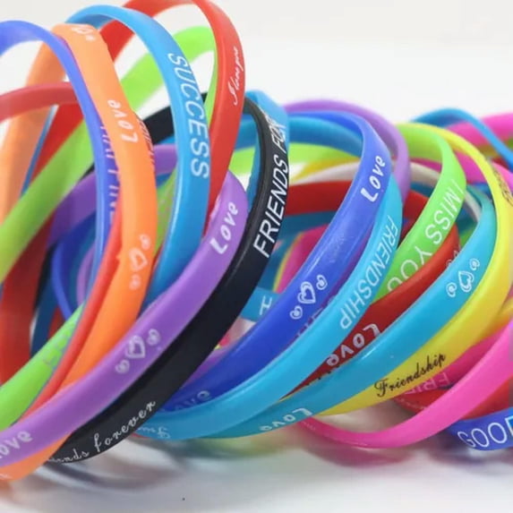 U8MO 20 Silicone Rubber Elastic 5mm Wristband Bracelet Cuff Bangle ...