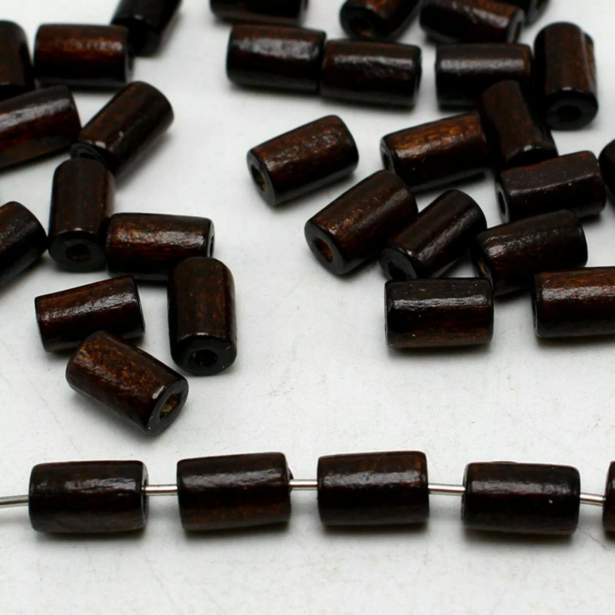 U8MO 200 Brown Wood Column Tube Beads 6X10mm~Wooden Spacer - Walmart.com