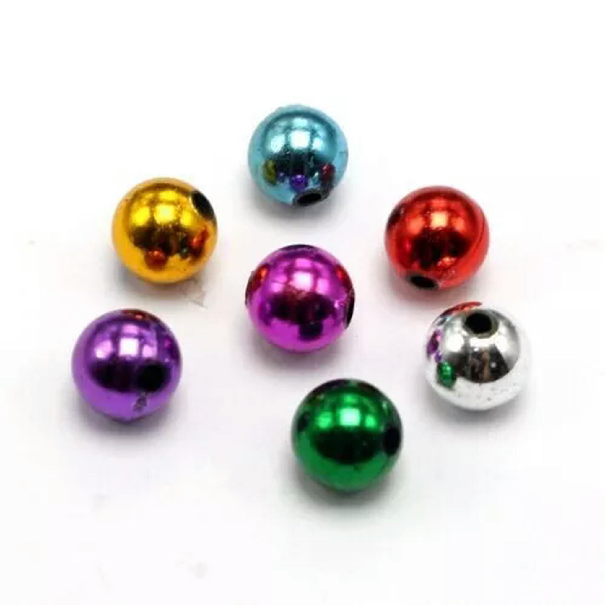 U8MO 200 Mixed Metallic Color Acrylic Round Beads 8mm DIY Christmas ...