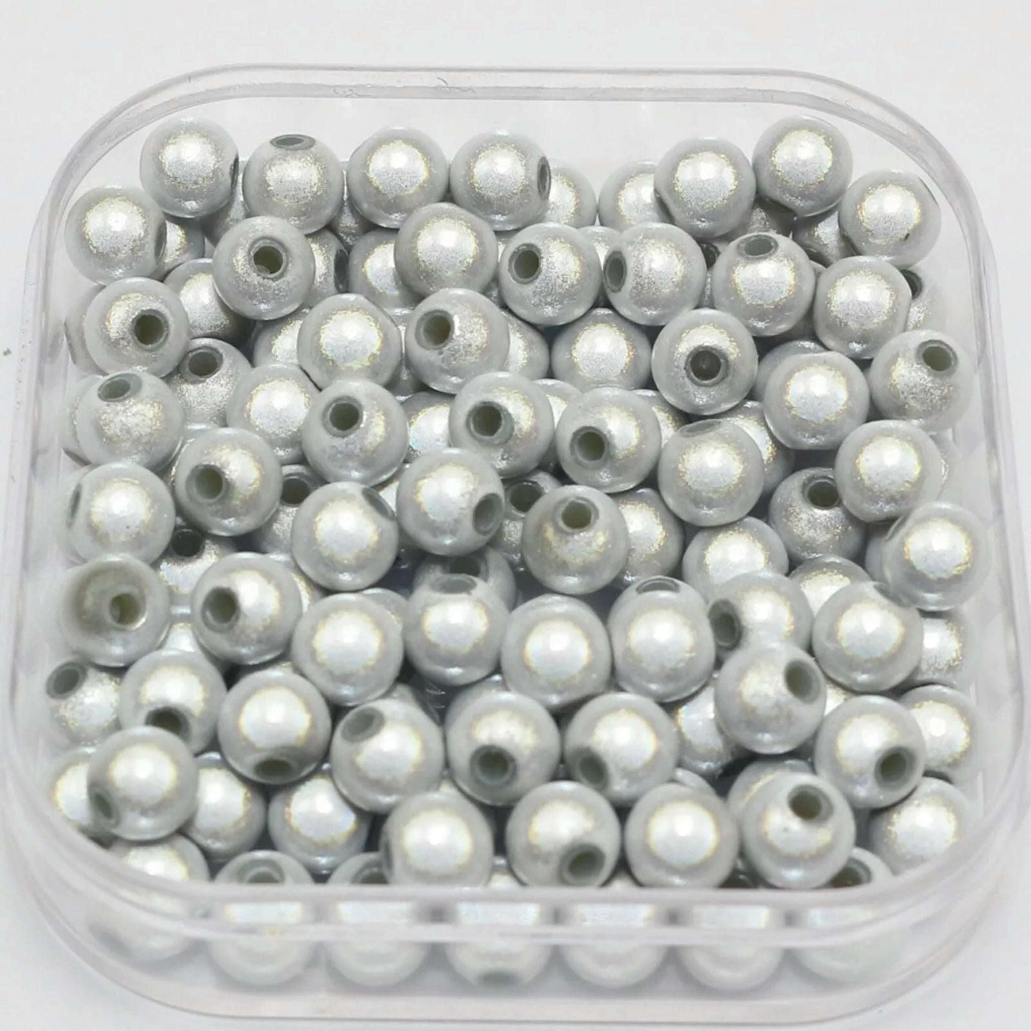 U8MO 200 White 3D Illusion Acrylic Miracle Round beads 6mm Spacer Craft ...