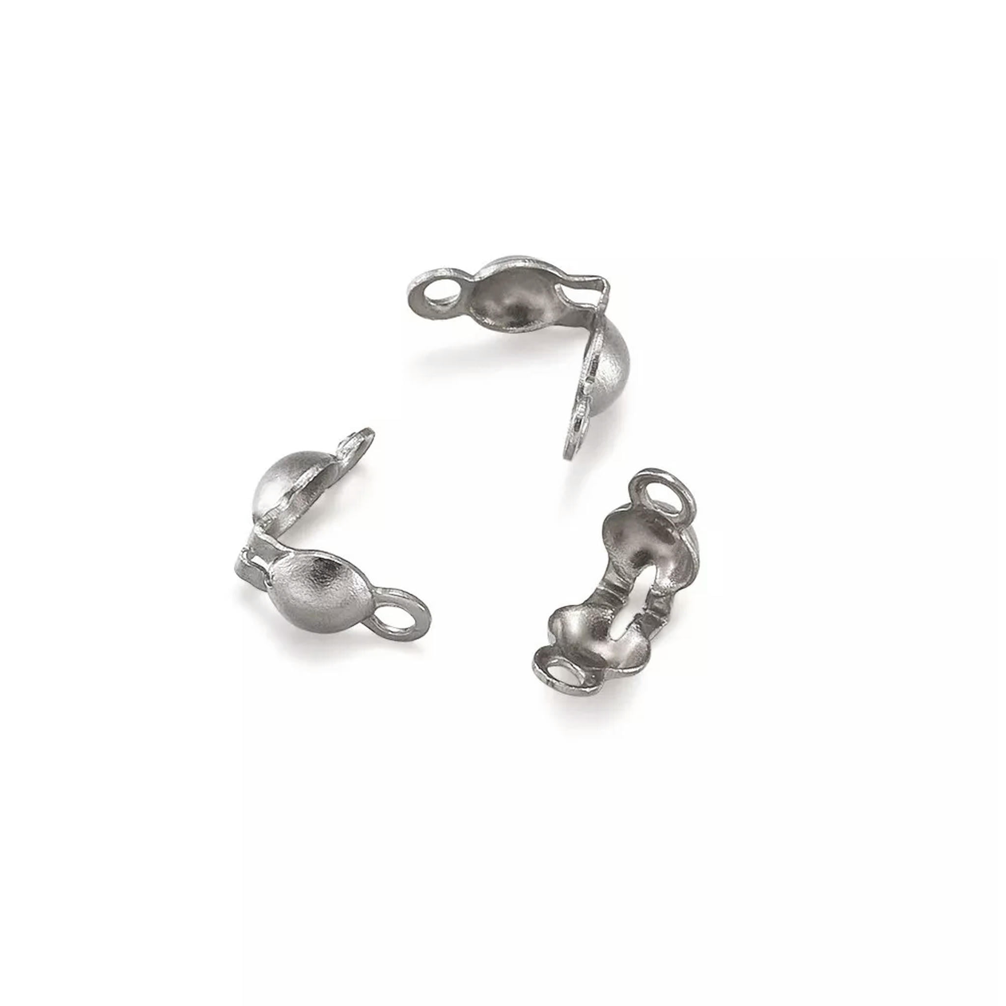 U8MO 200pcs 304 Stainless Steel Bead Tips Knot Covers Smooth Cup ...