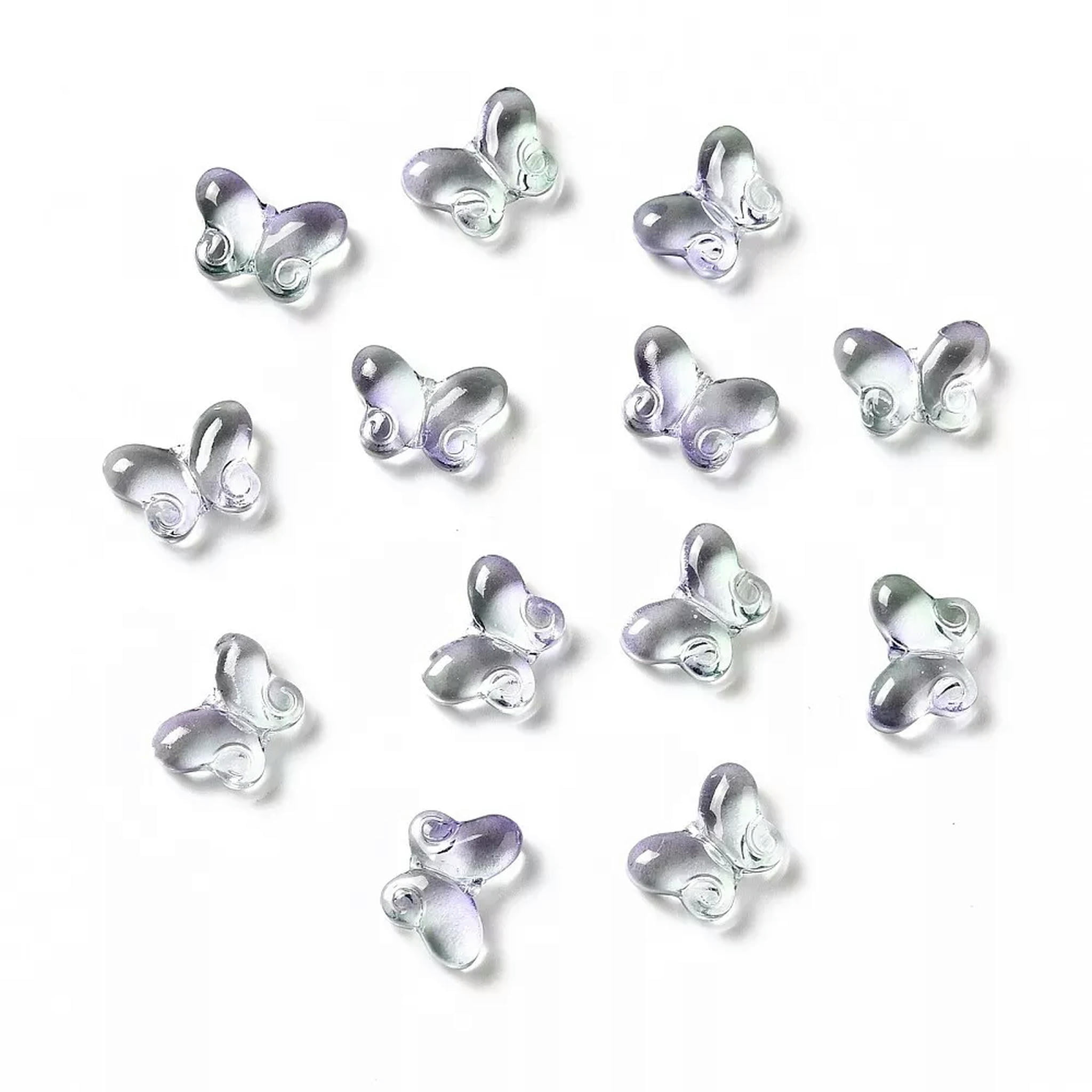 U8MO 200x Transparent Crystal Glass Butterfly Spacer Beads for DIY ...