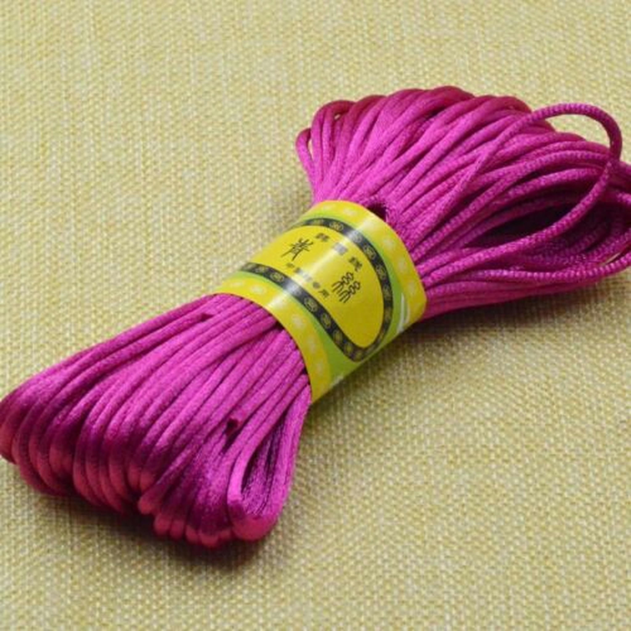 U8MO 20M Chinese Knot Satin Nylon Braided Cord DIY Macrame Beading ...