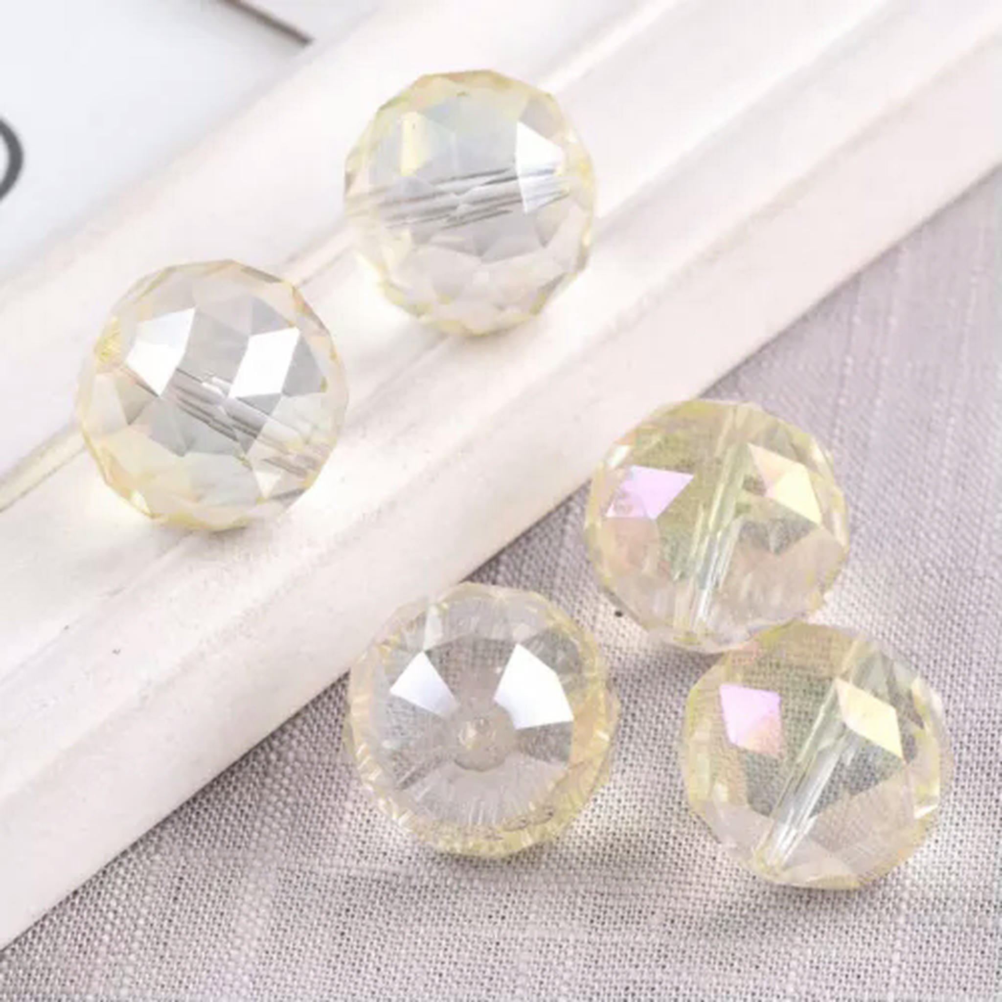 U8MO 20mm Round Faceted Crystal Glass Loose Ball Crafts Beads for ...