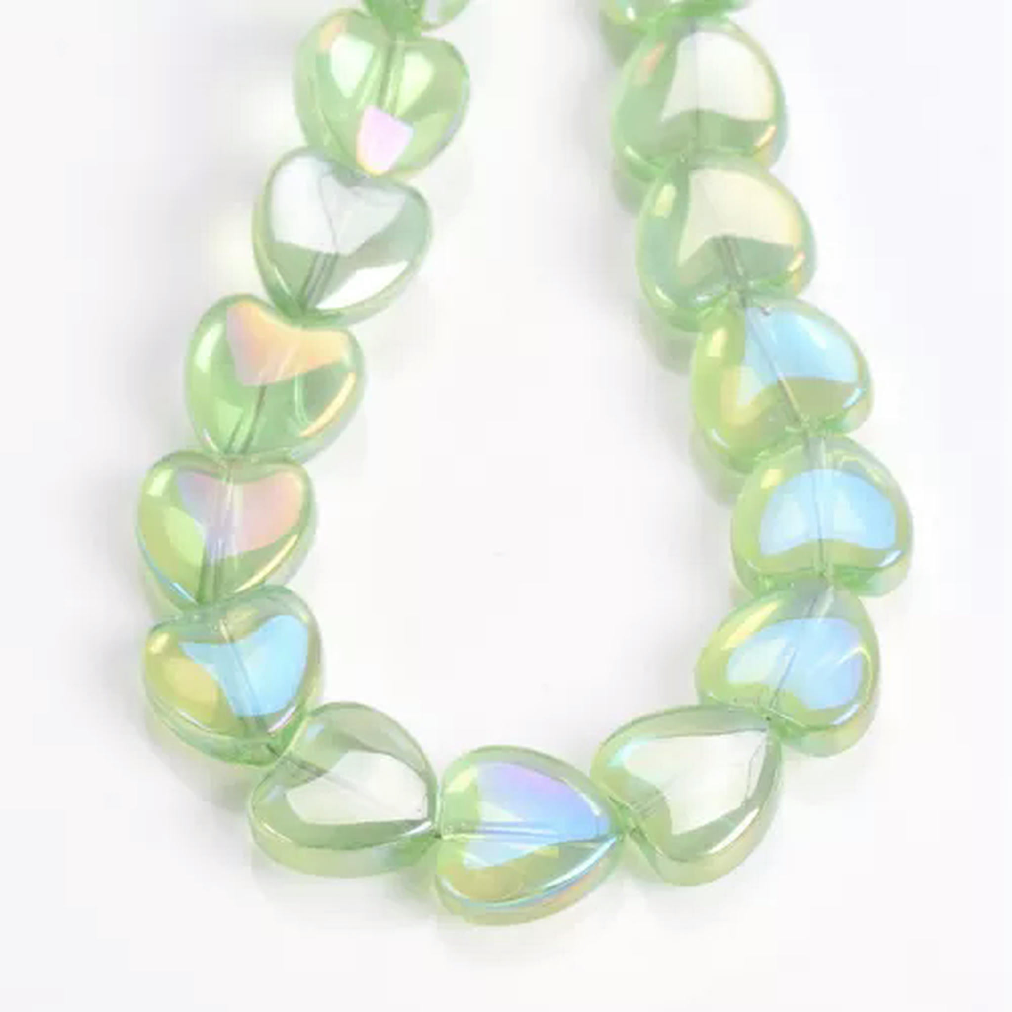 U8MO 20pcs 10mm Heart Shape Crystal Glass Loose Beads For Jewelry ...