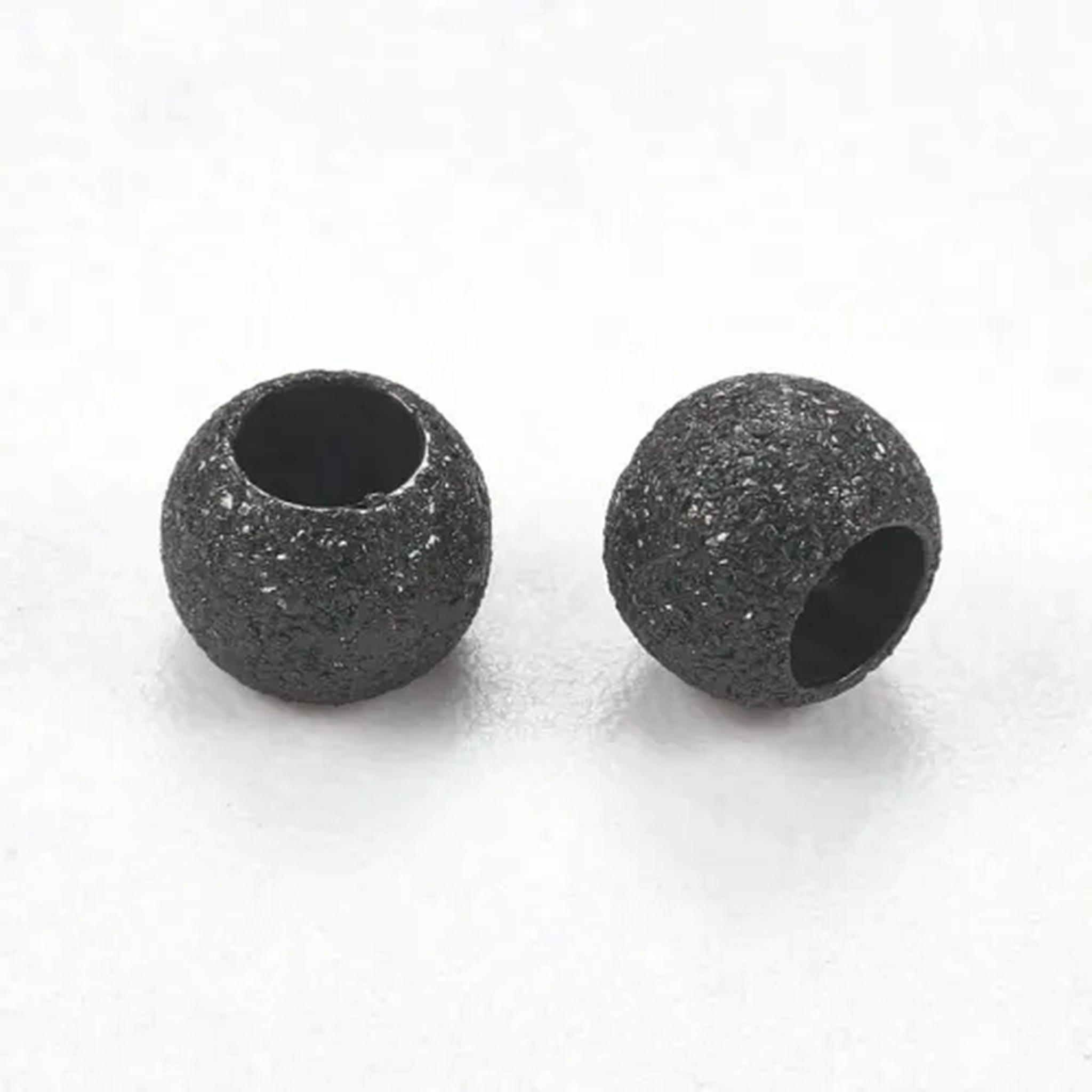 U8MO 20pcs 304 Stainless Steel Stardust Metal Beads Round Bumpy Loose ...