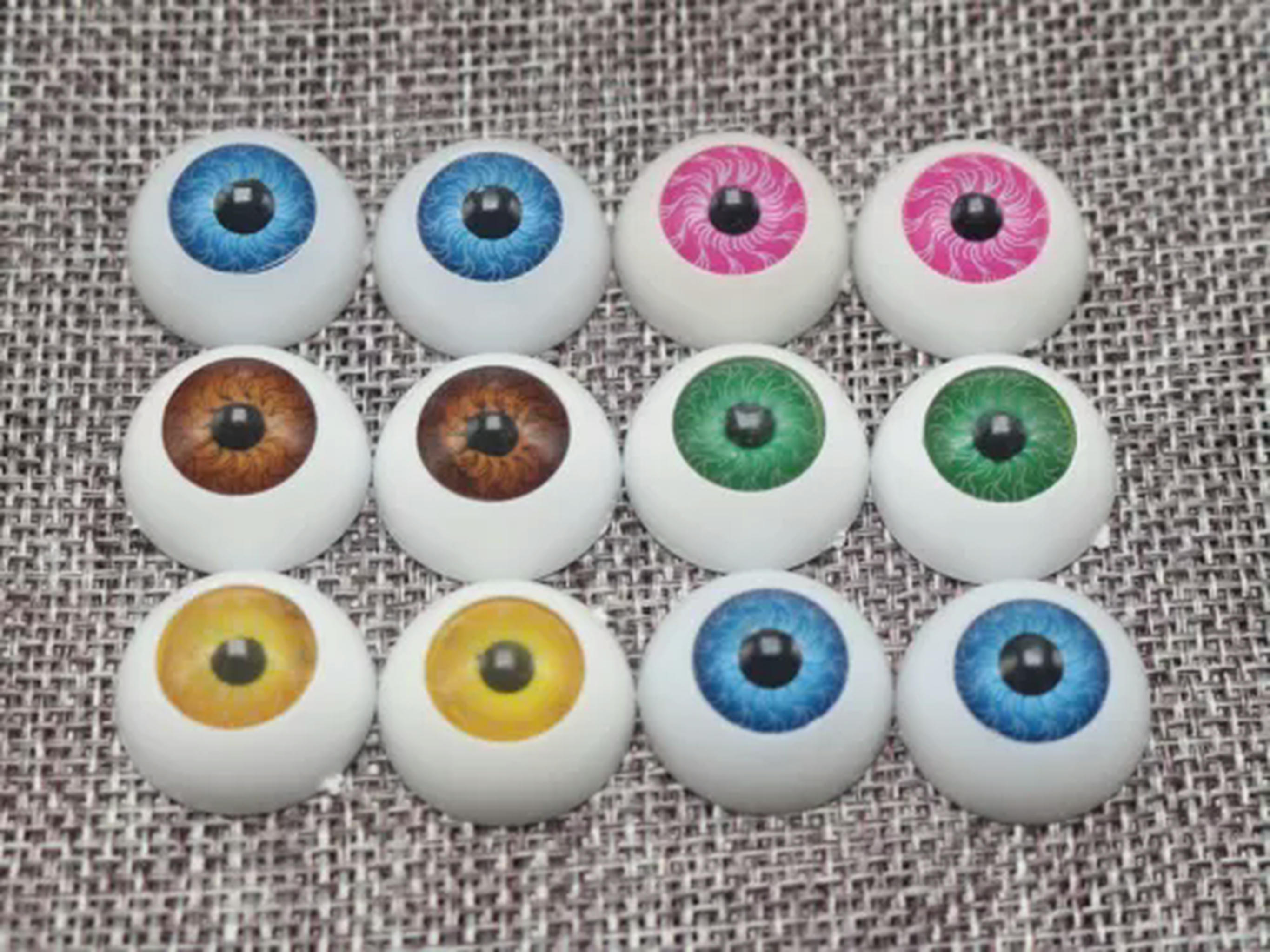 U8MO 20pcs Acrylic Round Doll Eyes Eyeballs 20mm Troll Eye Color Choice ...
