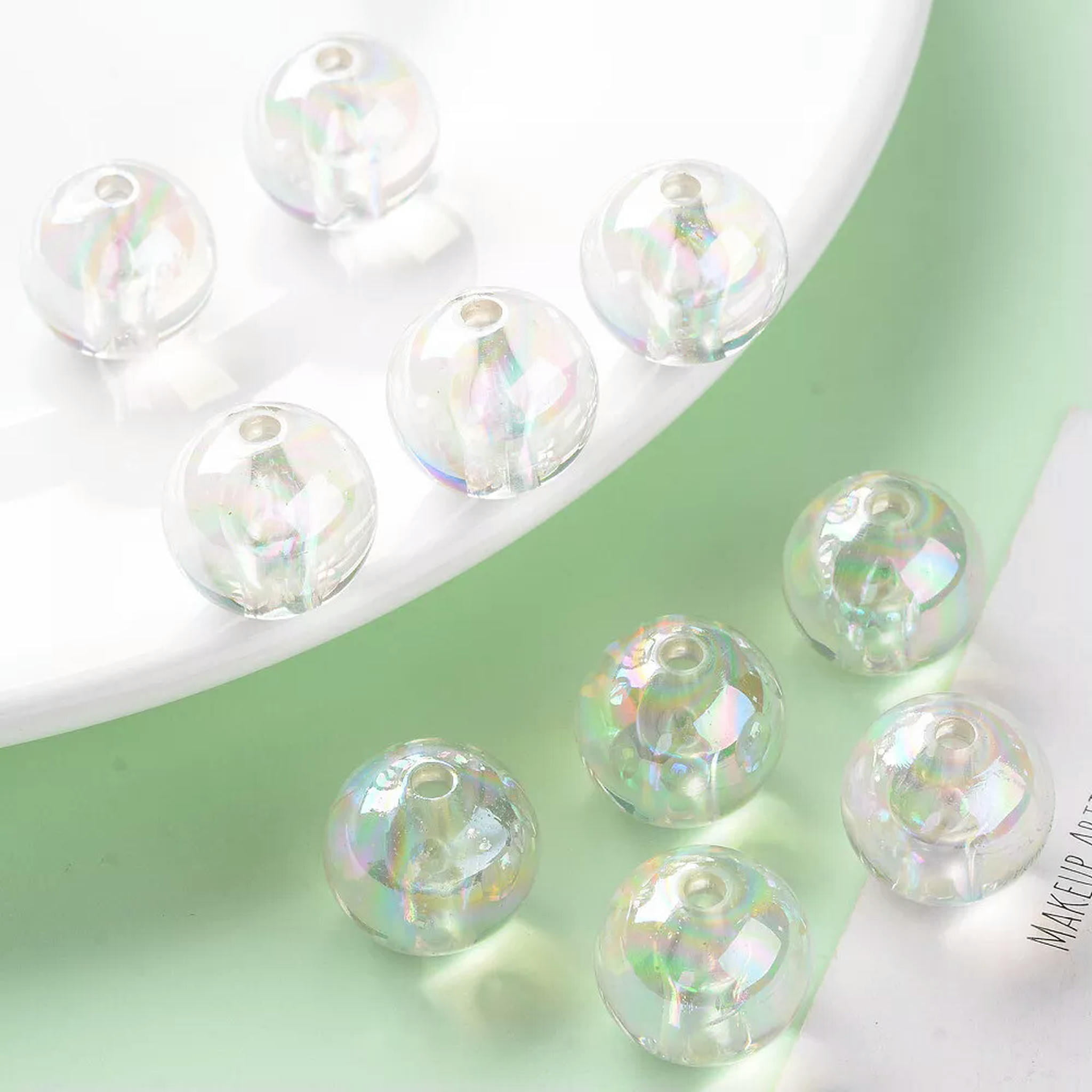 U8MO 220x Clear Acrylic Round Bubblegum Chunky Jumbo Beads for Beading ...
