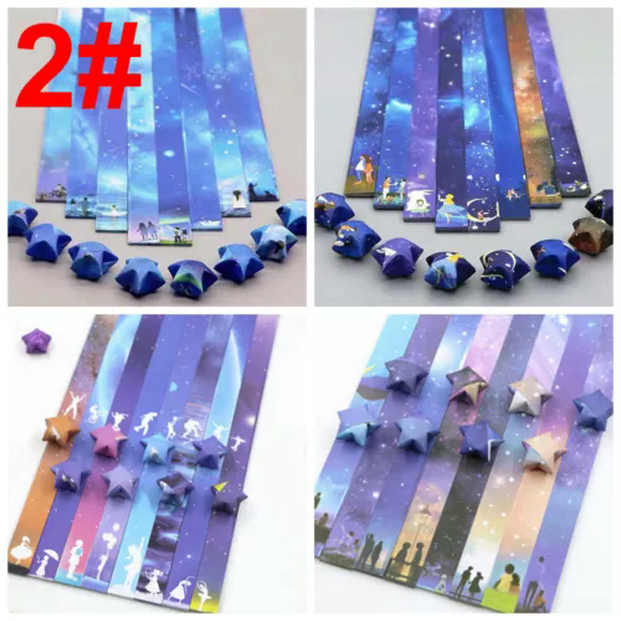 U8MO 240 Pcs Lovely Folding Paper Lucky Wish Star Cute Origami Paper ...