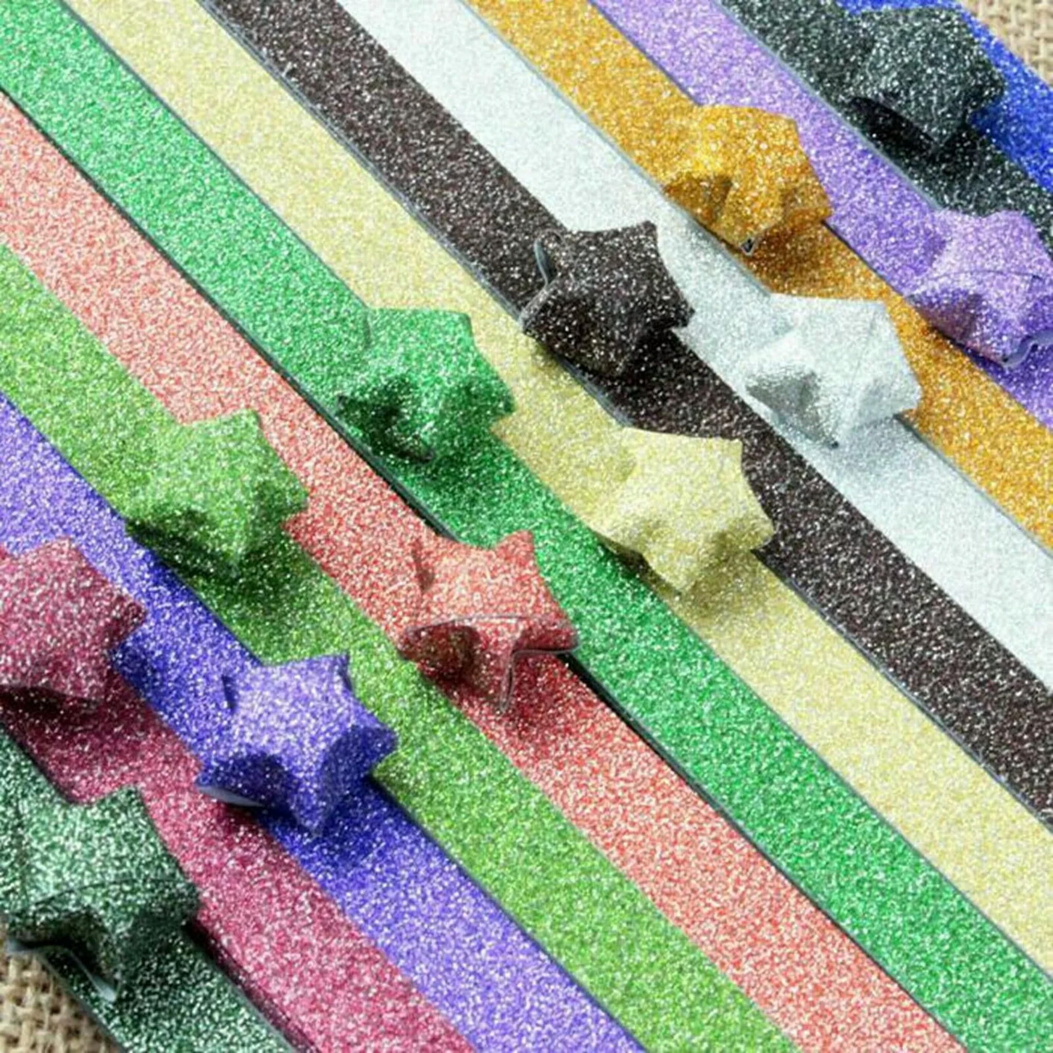 U8MO 240 Strip Glitter Folding Paper Lucky Wish Star Origami Paper ...