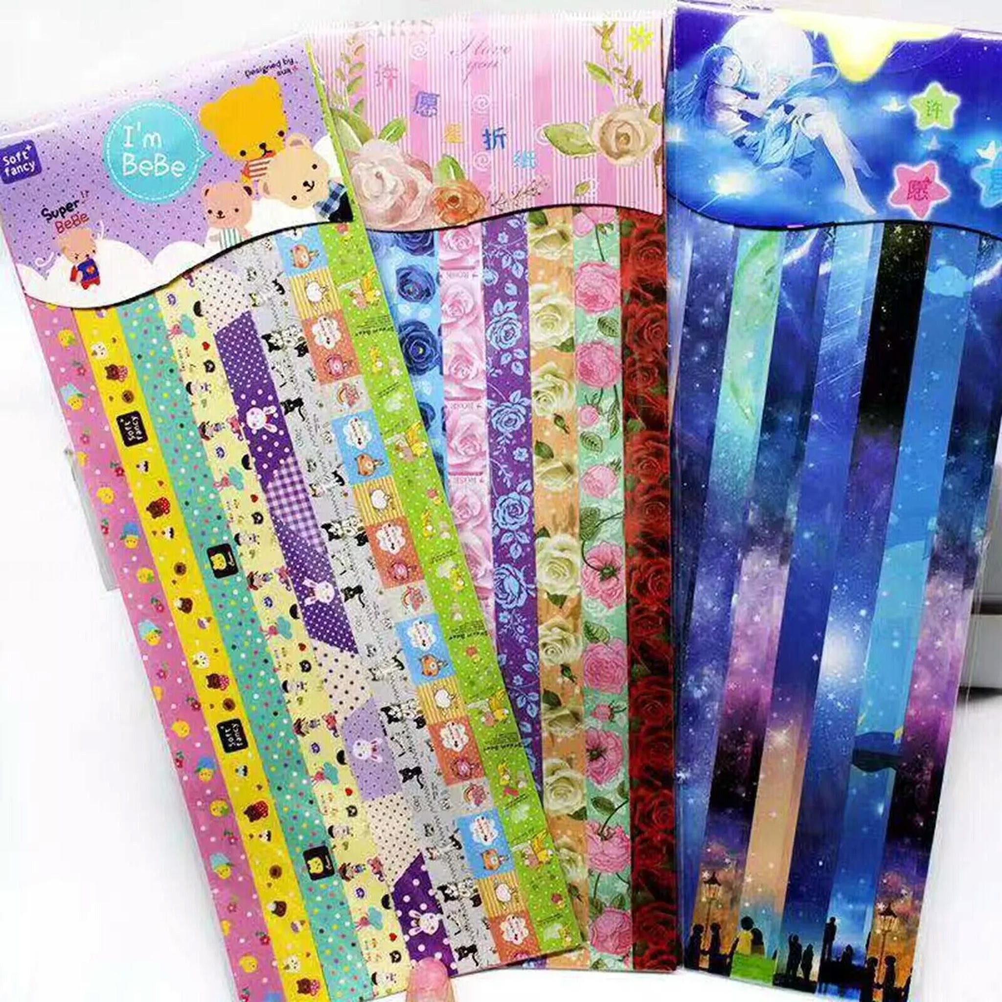 U8MO 240 Strips Lovely Folding Paper Lucky Wish Star Cute Origami Paper ...