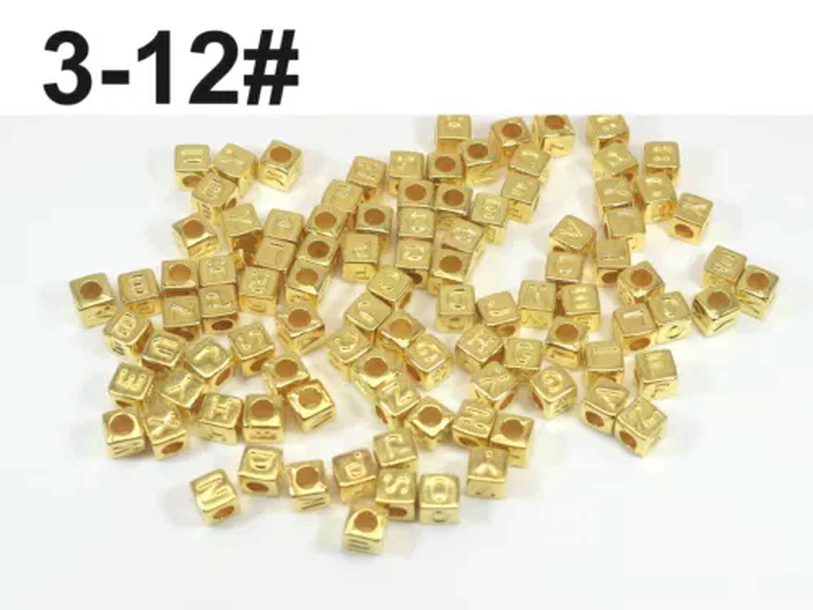 U8MO 250 Assorted Alphabet Letter Acrylic Cube Pony Beads 6X6mm Jewelry ...