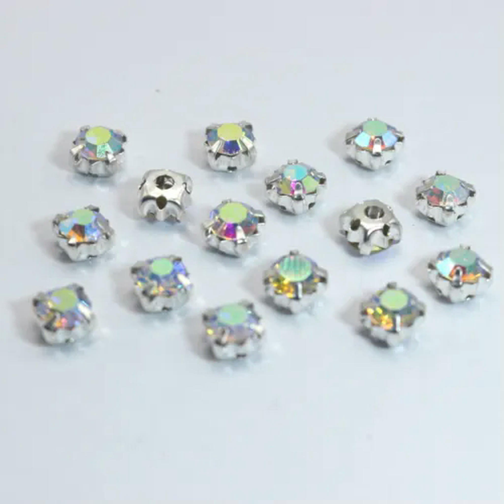 U8MO 288 pcs Crystal Glass Rose Montees Rhinestone 3mm SS12 Sew on Bead ...