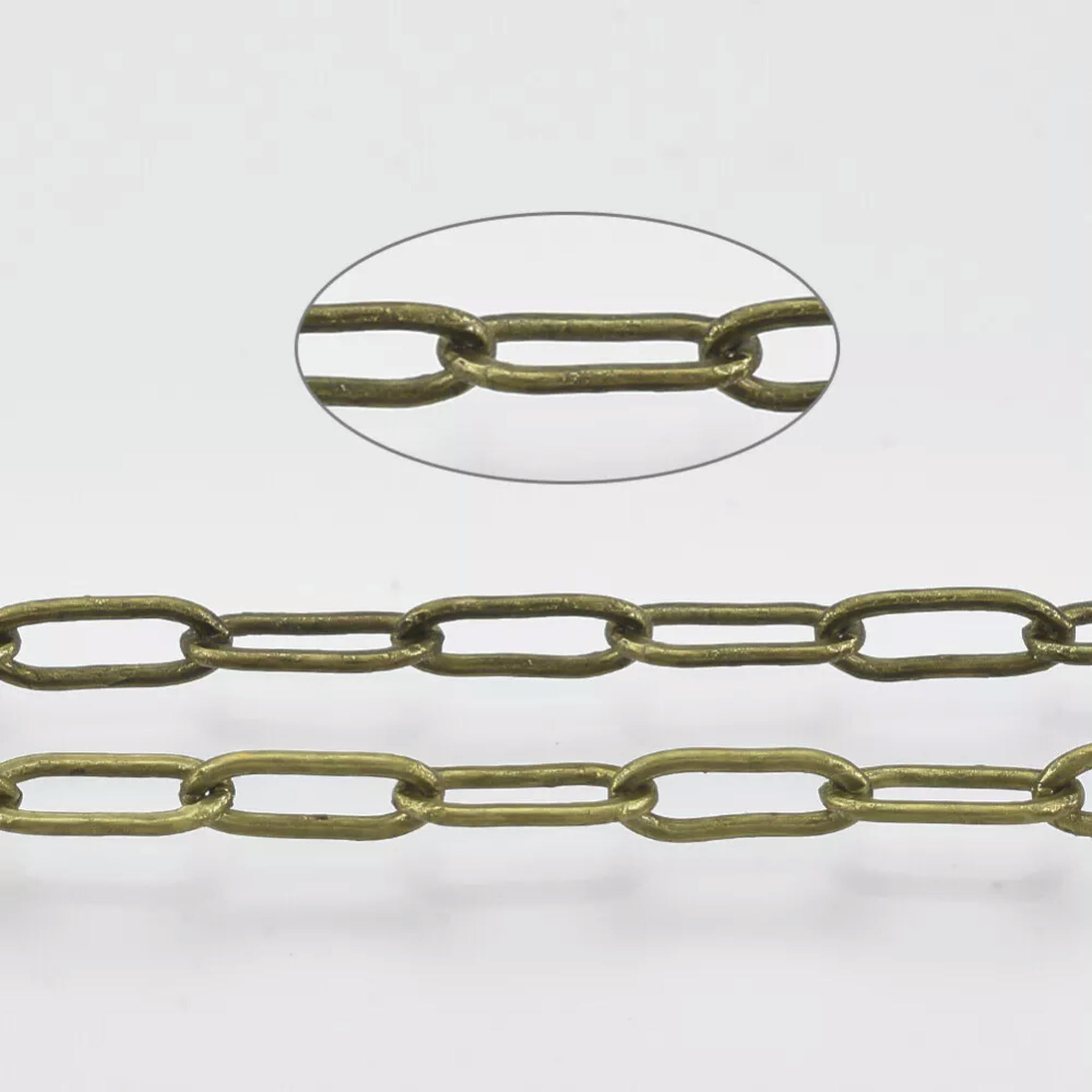 U8MO 3 Feet Bronze Paperclip Chain Long Link Cable Chain Soldered Brass ...