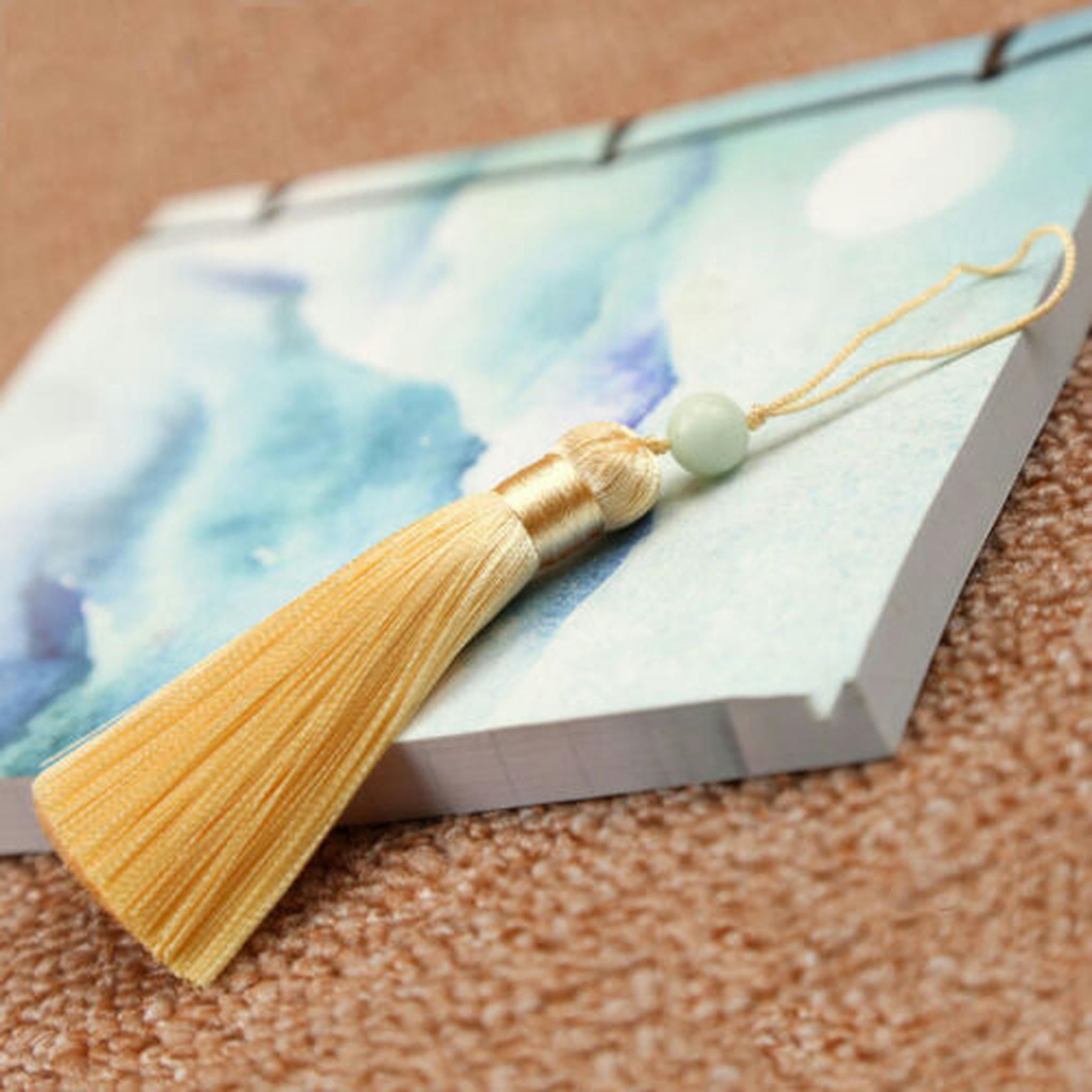 U8MO 3'' Jade Bead Tassel Trim Craft Jewelry Making DIY Pendant 24 ...