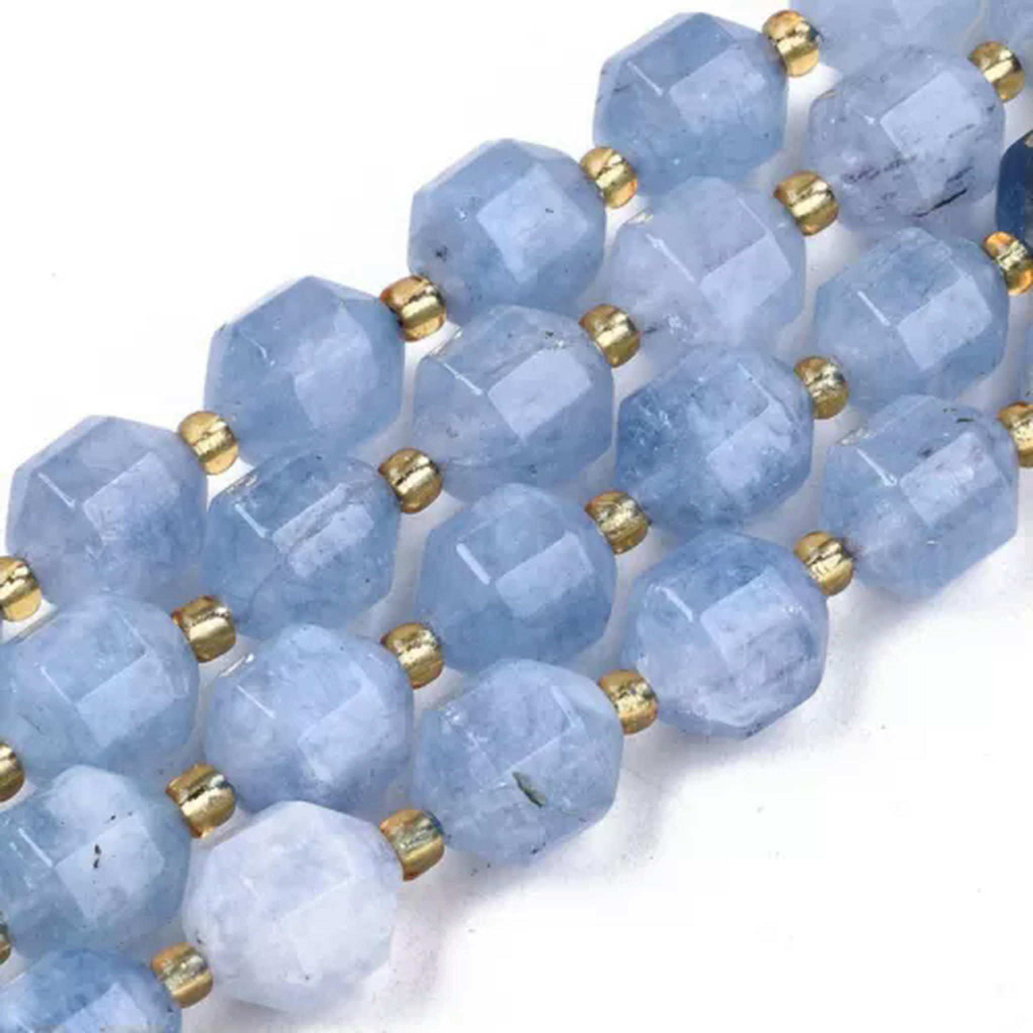 U8MO 3 Strd Faceted Round Natural Dolomite Stone Beads Gems Loose ...