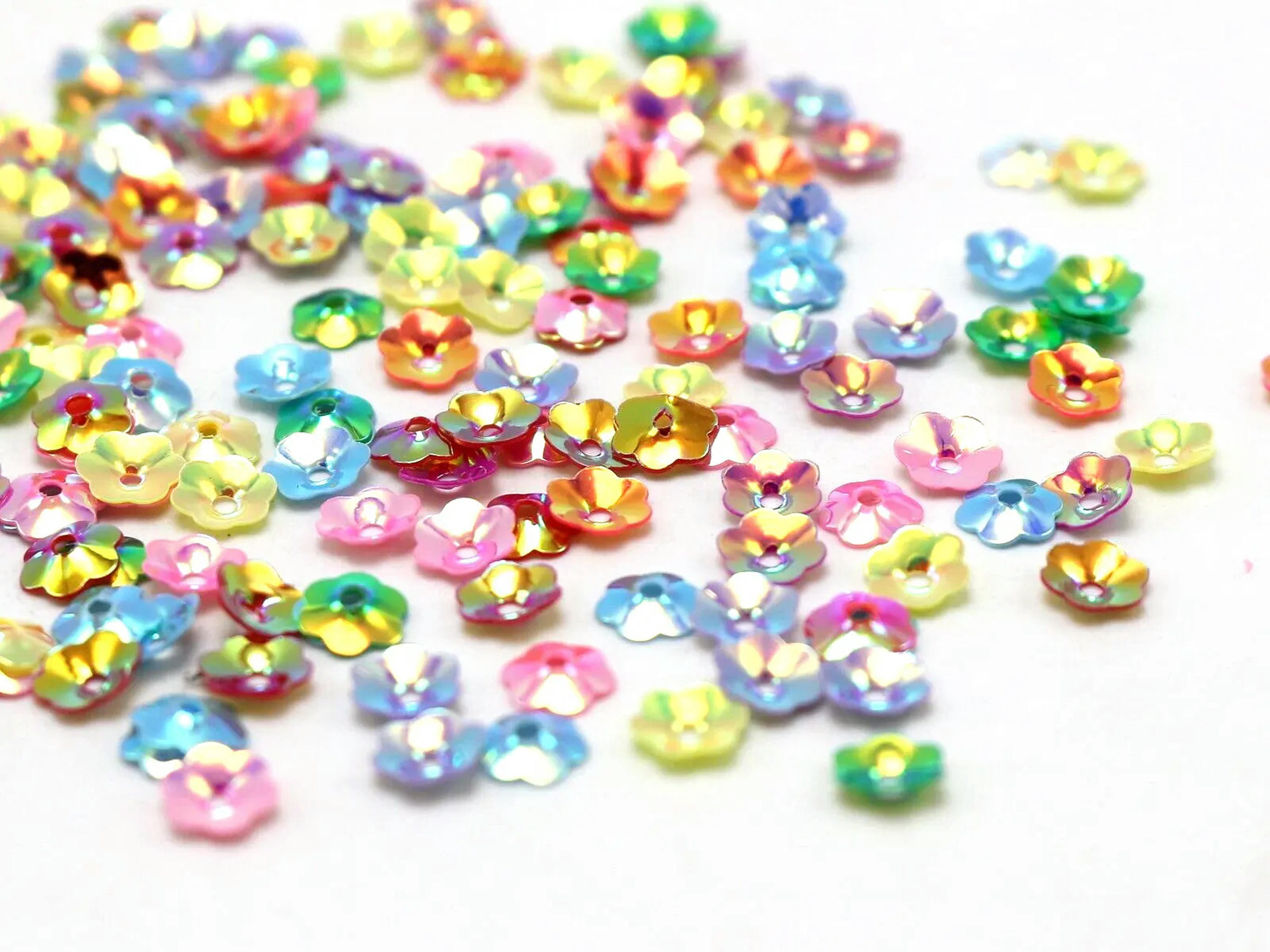 U8MO 3000 Mixed Color Cup Flower loose sequins Paillettes 6mm sewing ...
