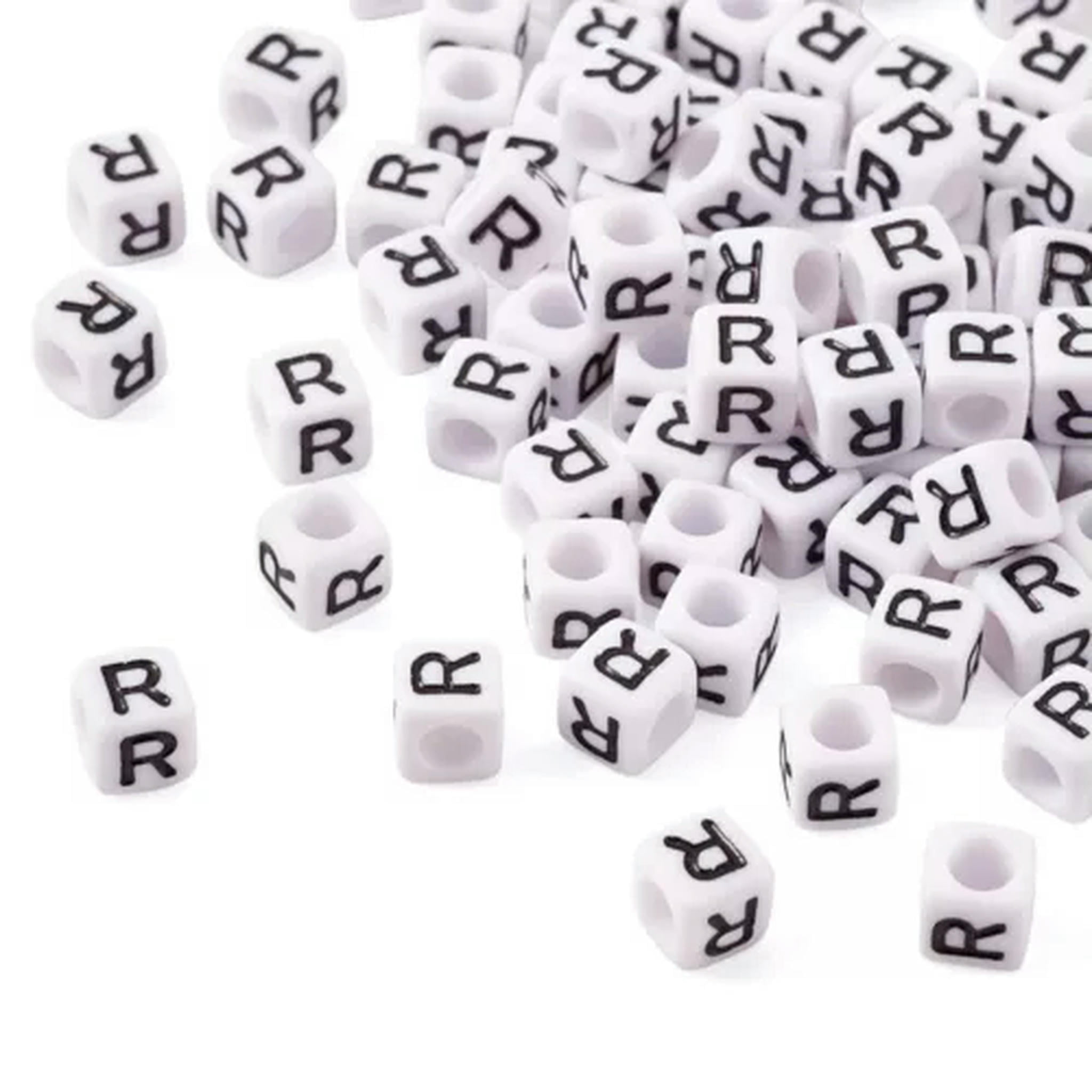 U8MO 300pc/50g 6mm White Letter A~Z Acrylic Alphabet Beads Cube Letter ...