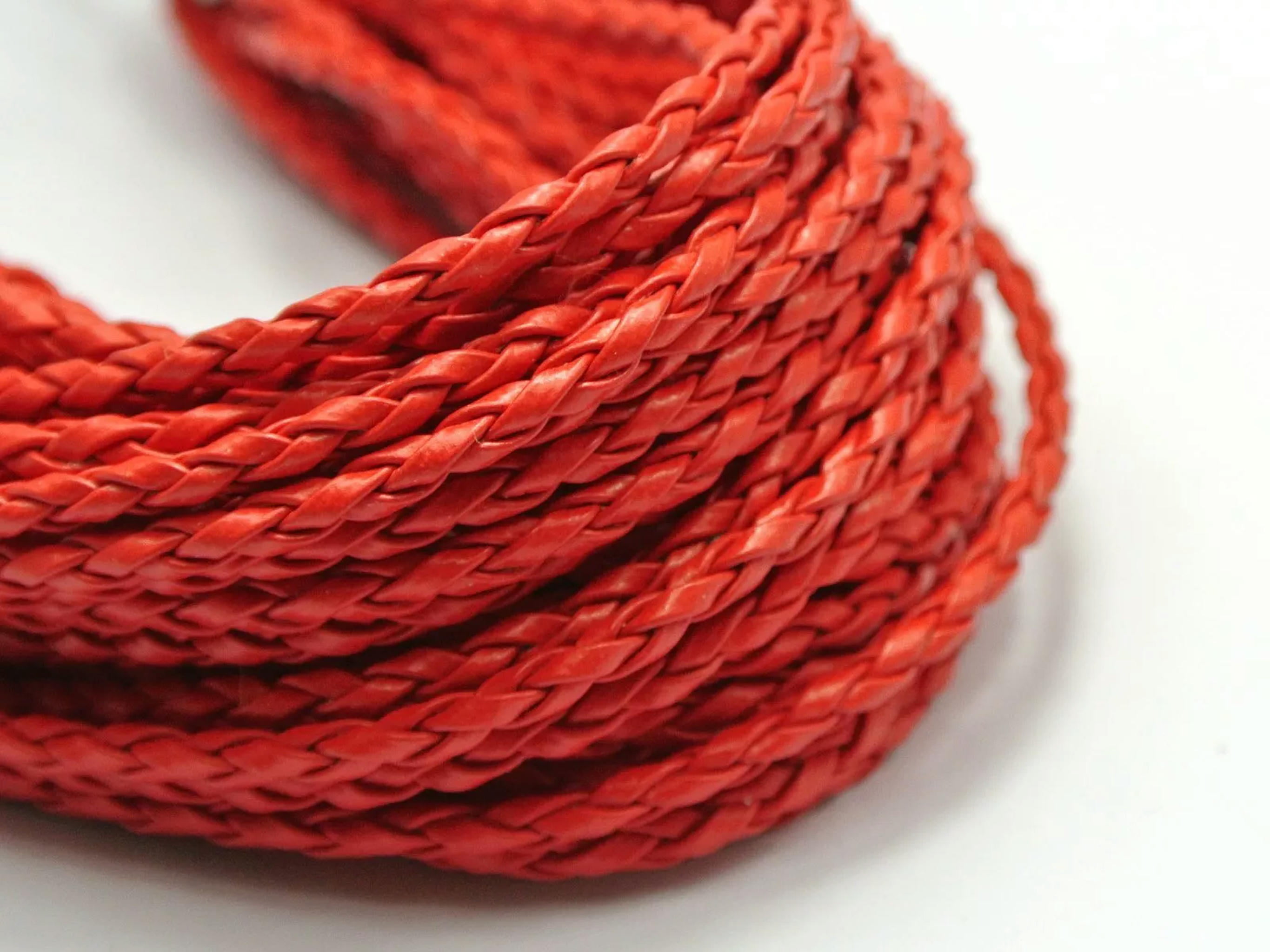 U8MO 32.8 Feet Red Round Braided Bolo Synthetic Leather Jewelry Cord ...