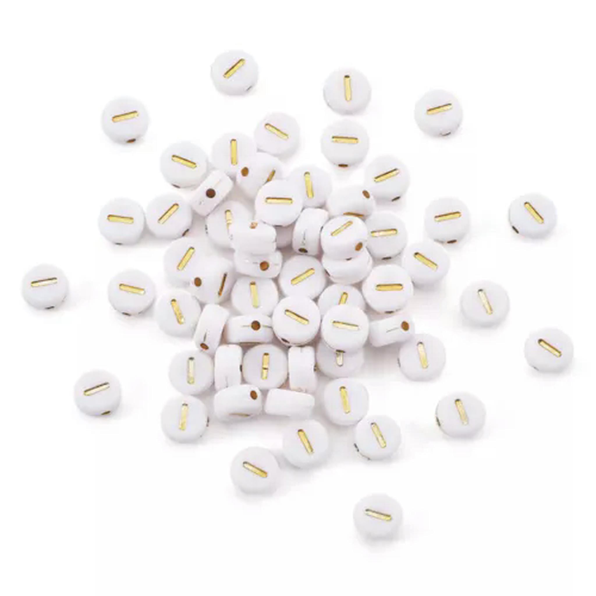 U8MO 360pcs/50g 7mm White Letter A~Z Plating Acrylic Beads Flat Round ...