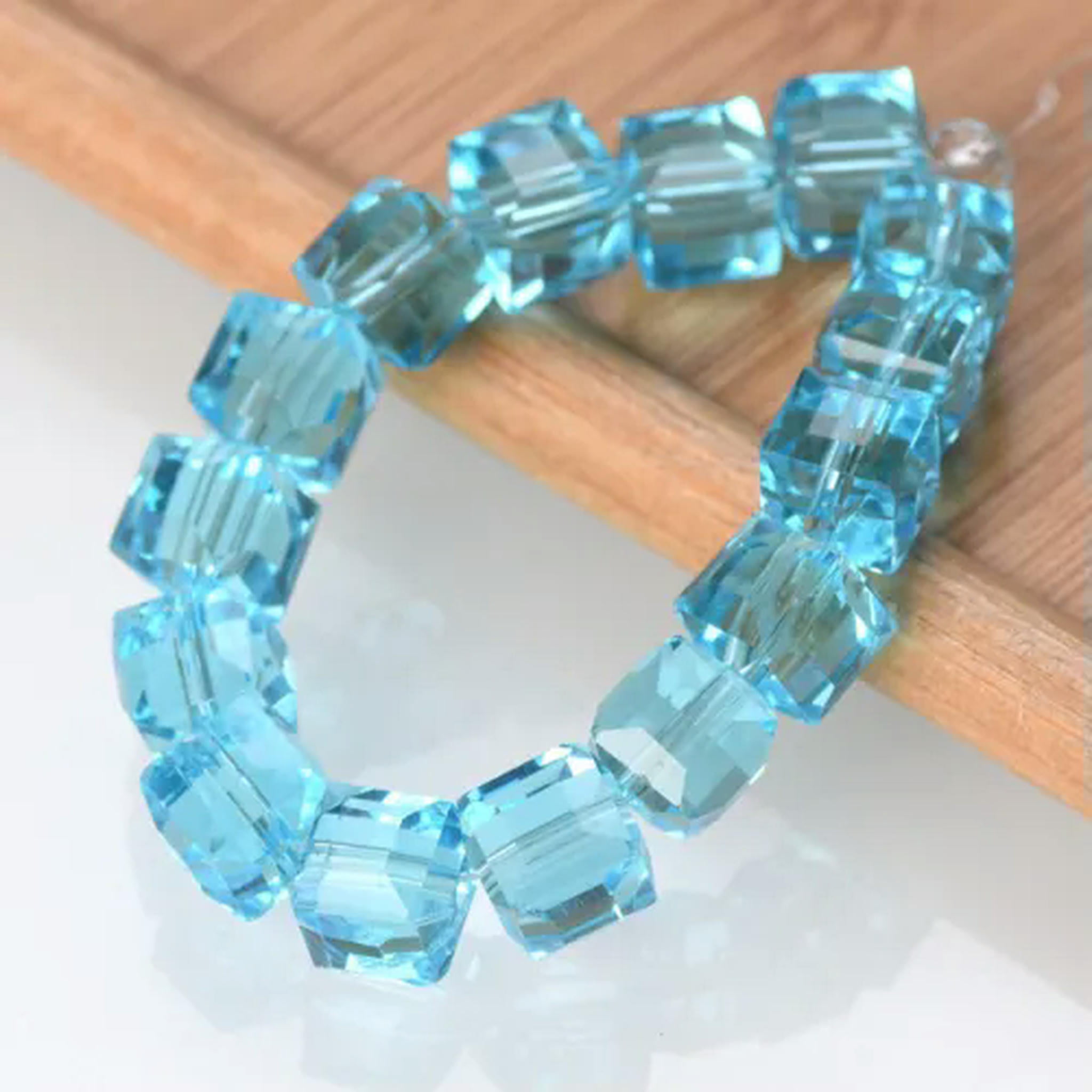 U8MO 3mm 4mm 6mm 8mm 10mm Cube Faceted Crystal Glass Loose Craft Beads ...