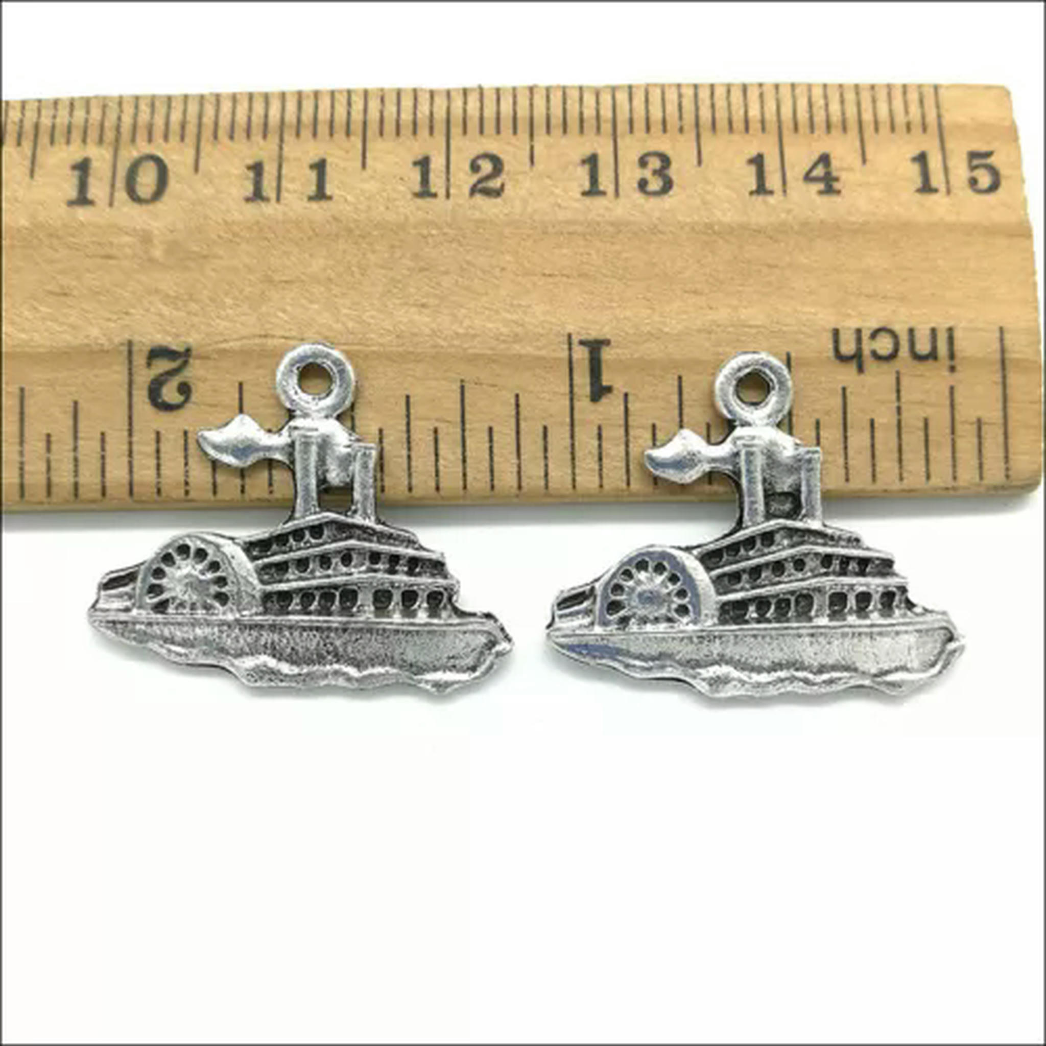 U8MO 4/20/40pc cruise ship Antique Silver Charms Pendants Jewelry ...