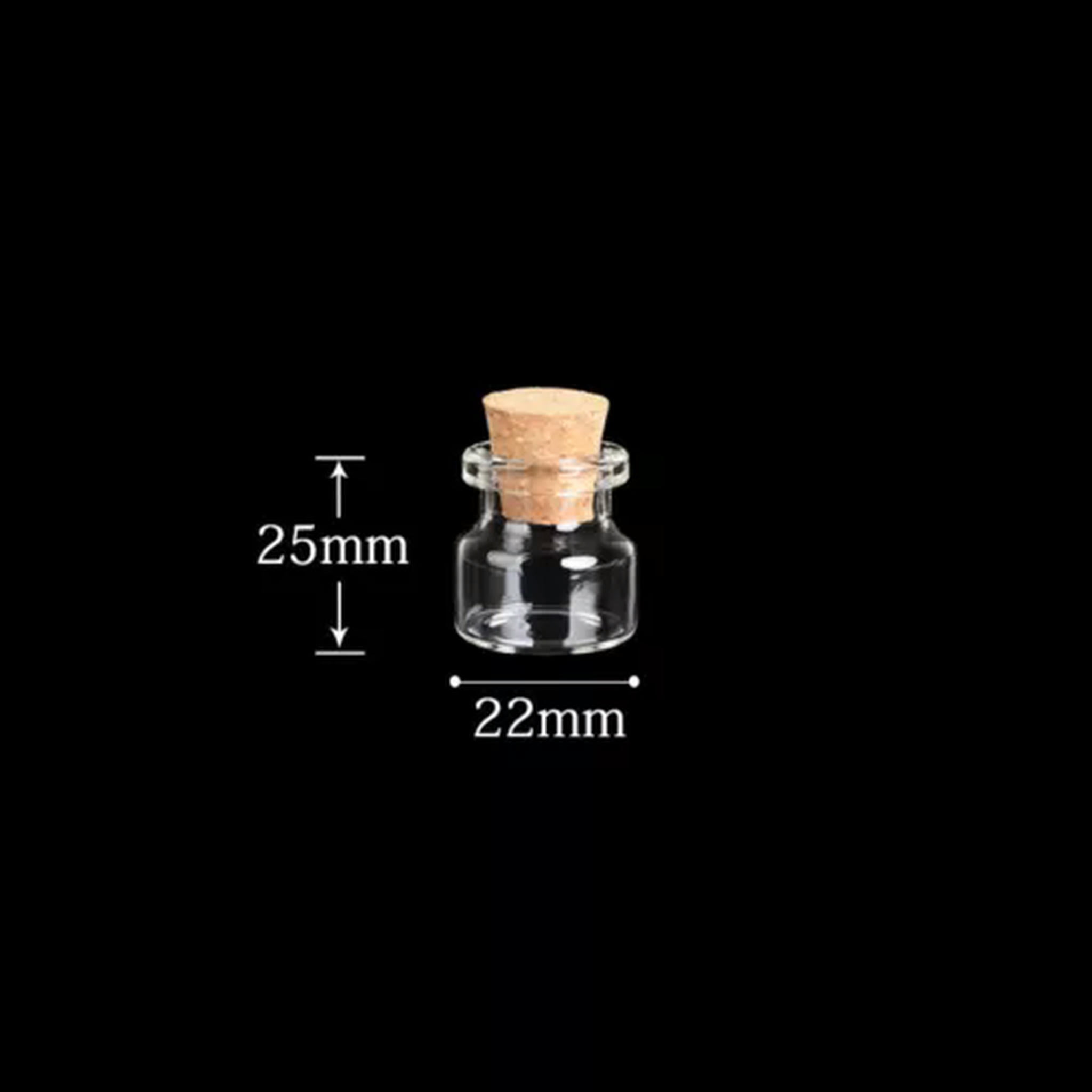 U8MO 4~55ml Mini Small Cork Stopper Glass Vial Jars Containers Bottle Drift Bottle-1# 4ml ...