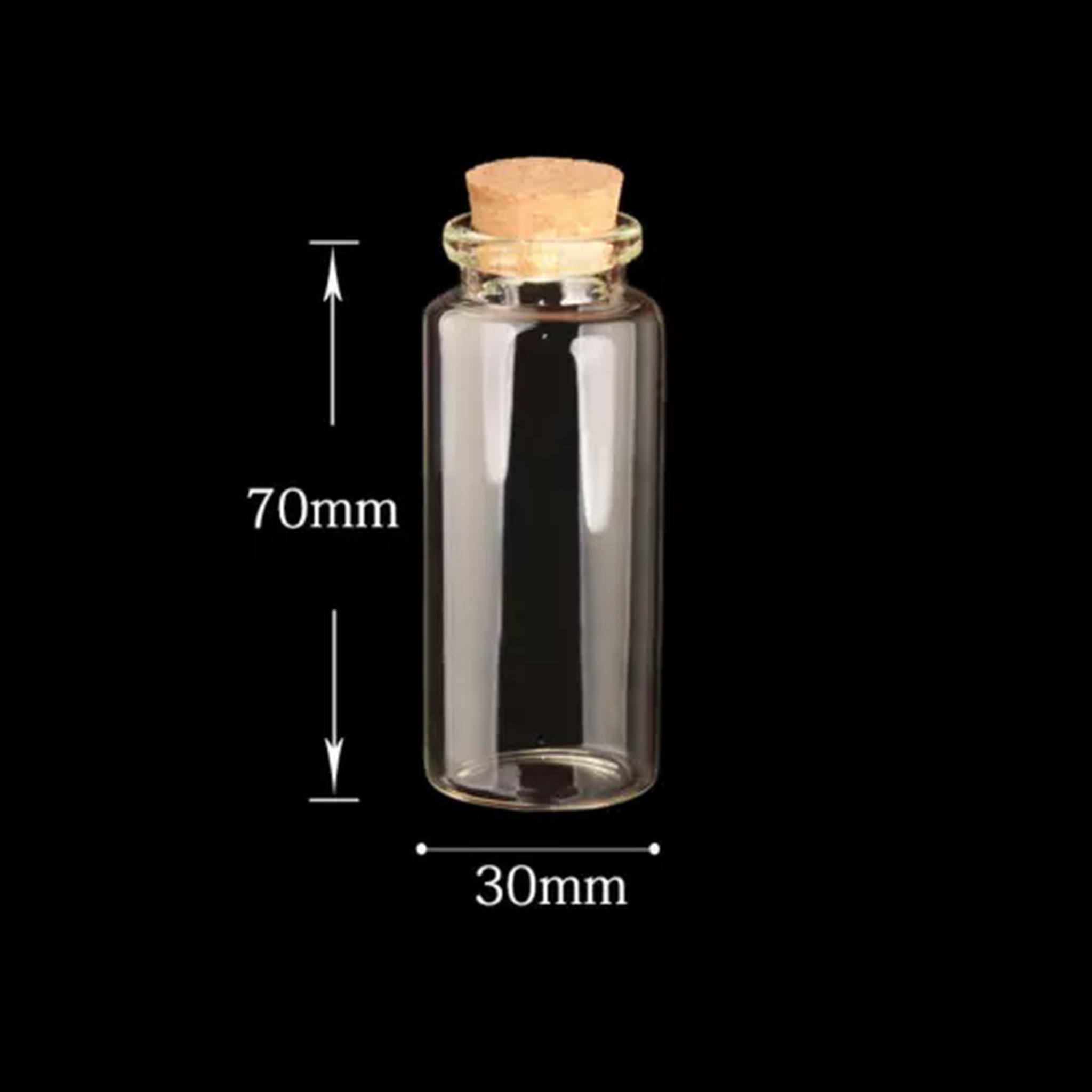 U8MO 4~55ml Mini Small Cork Stopper Glass Vial Jars Containers Bottle ...