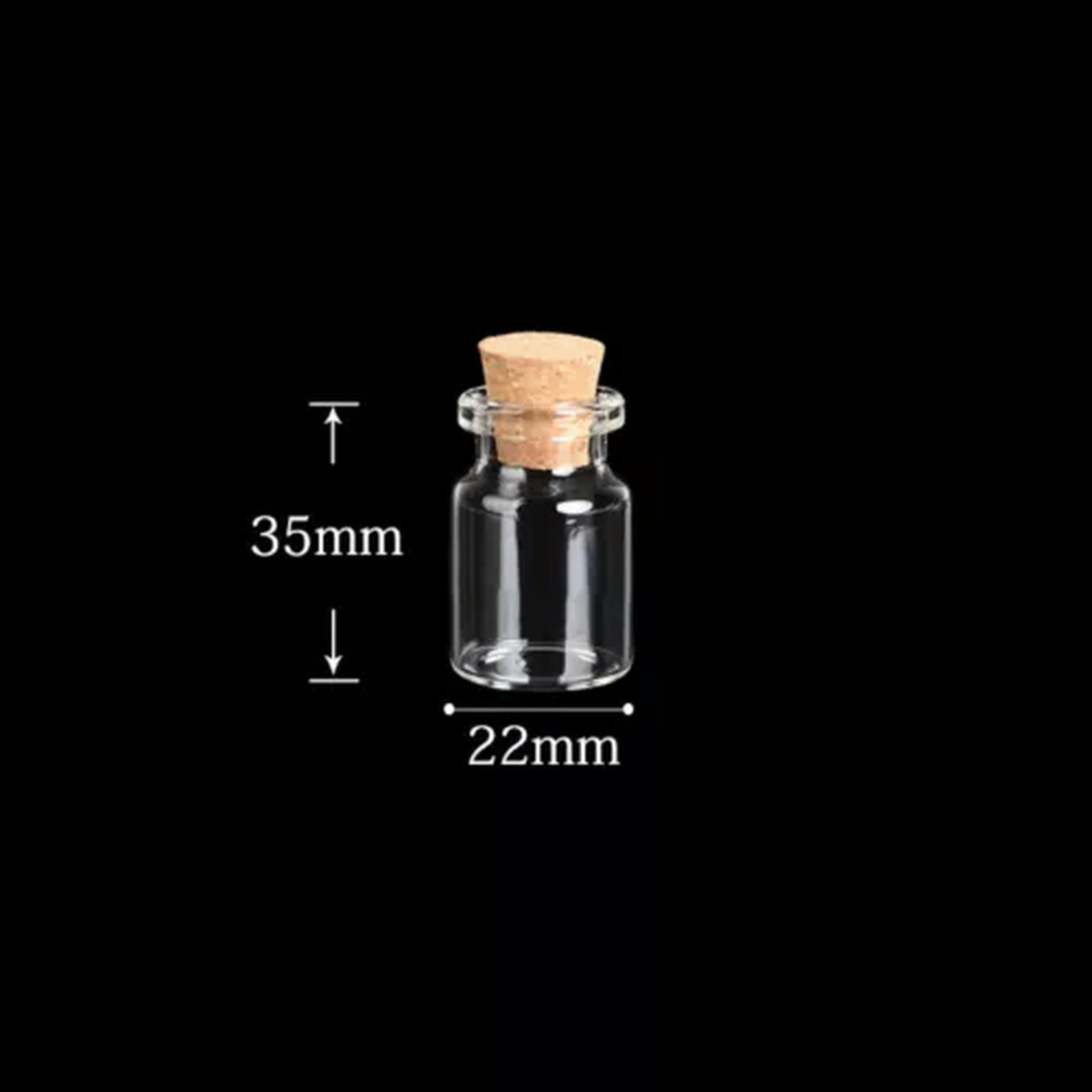 U8MO 4~55ml Mini Small Cork Stopper Glass Vial Jars Containers Bottle ...