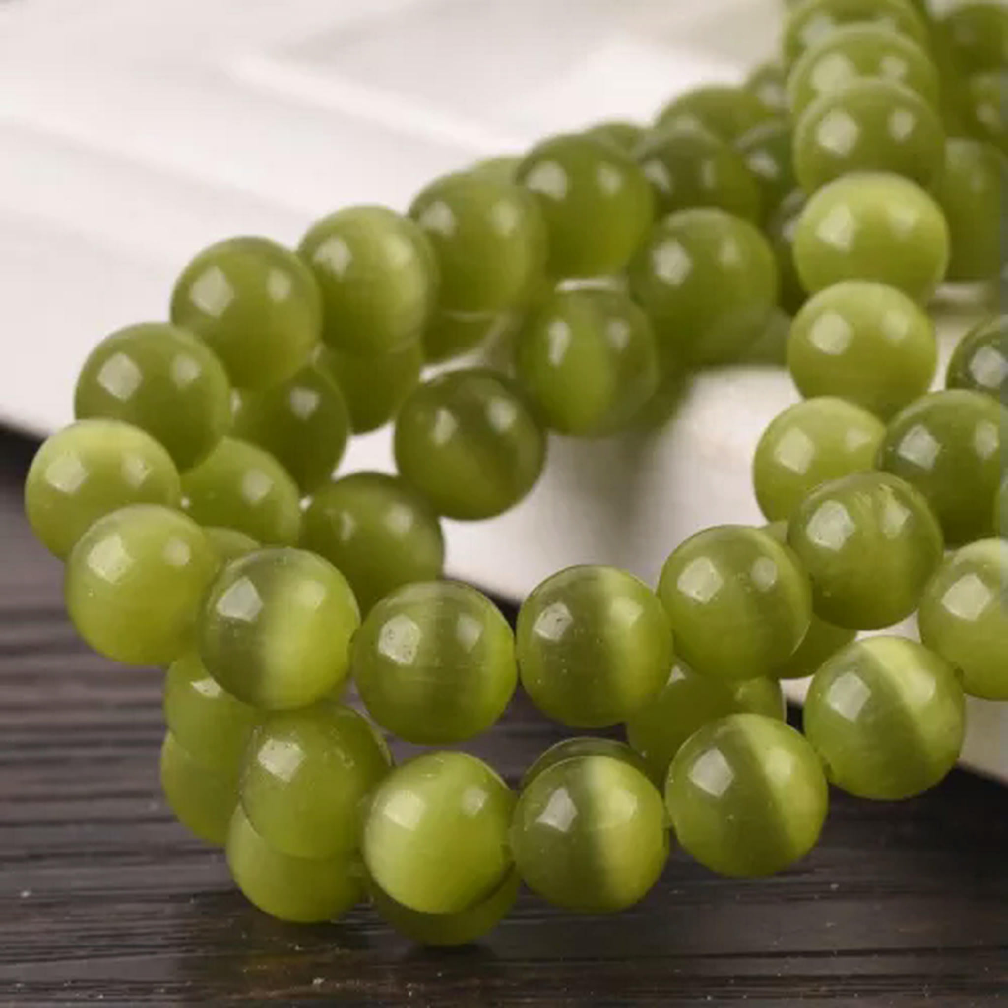 U8MO 4/6/8/10/12/14/16mm Round Cat's Eye Crystal Glass Loose Crafts ...