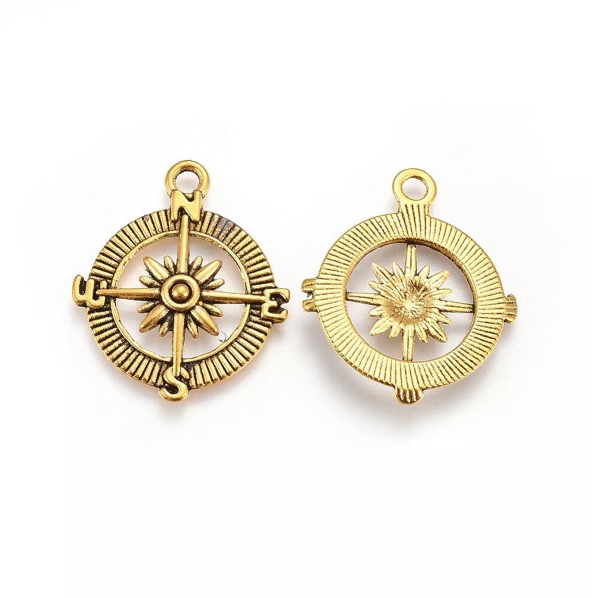 U8MO 4 Compass Charms Antiqued Gold Compass Pendants Captain of My Soul ...
