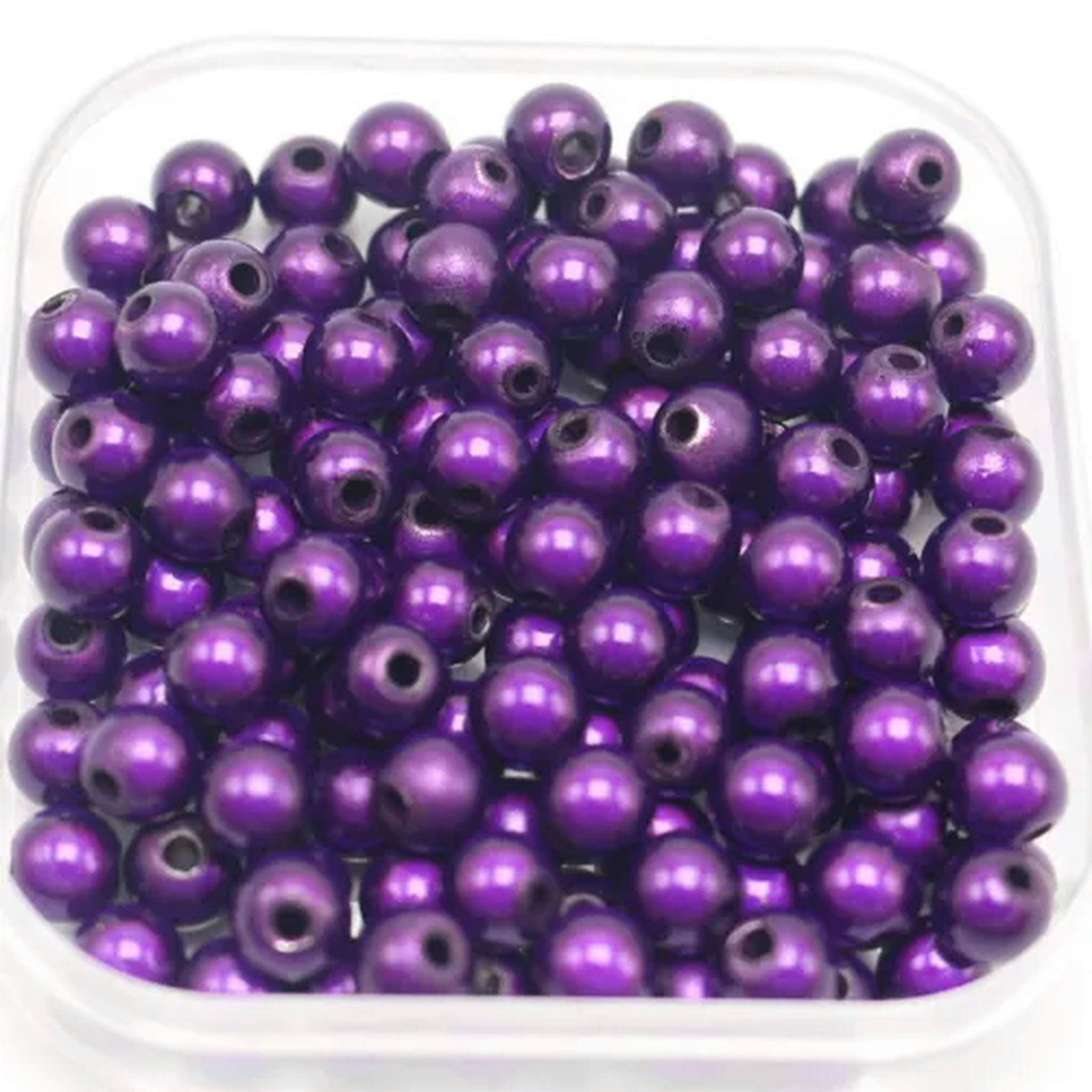 U8MO 400 Pcs 3D Illusion Acrylic Miracle Round beads 6mm Spacer Color ...