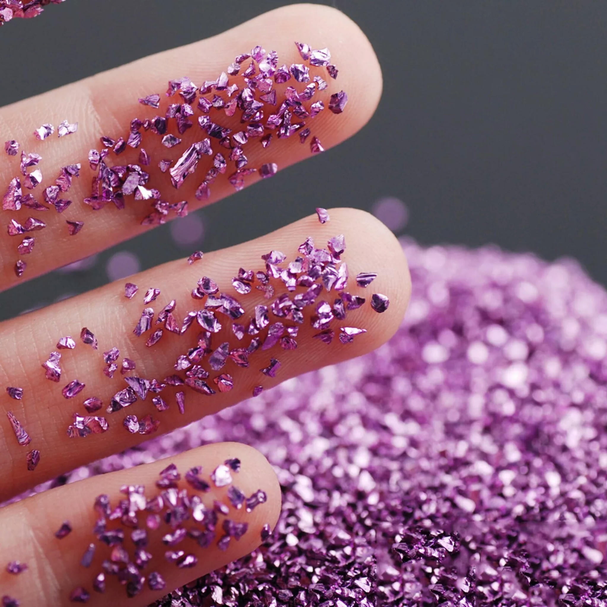 U8MO 45 Gram Purple Glass Crushed Chips Irregular Shape Nail Art Tips ...