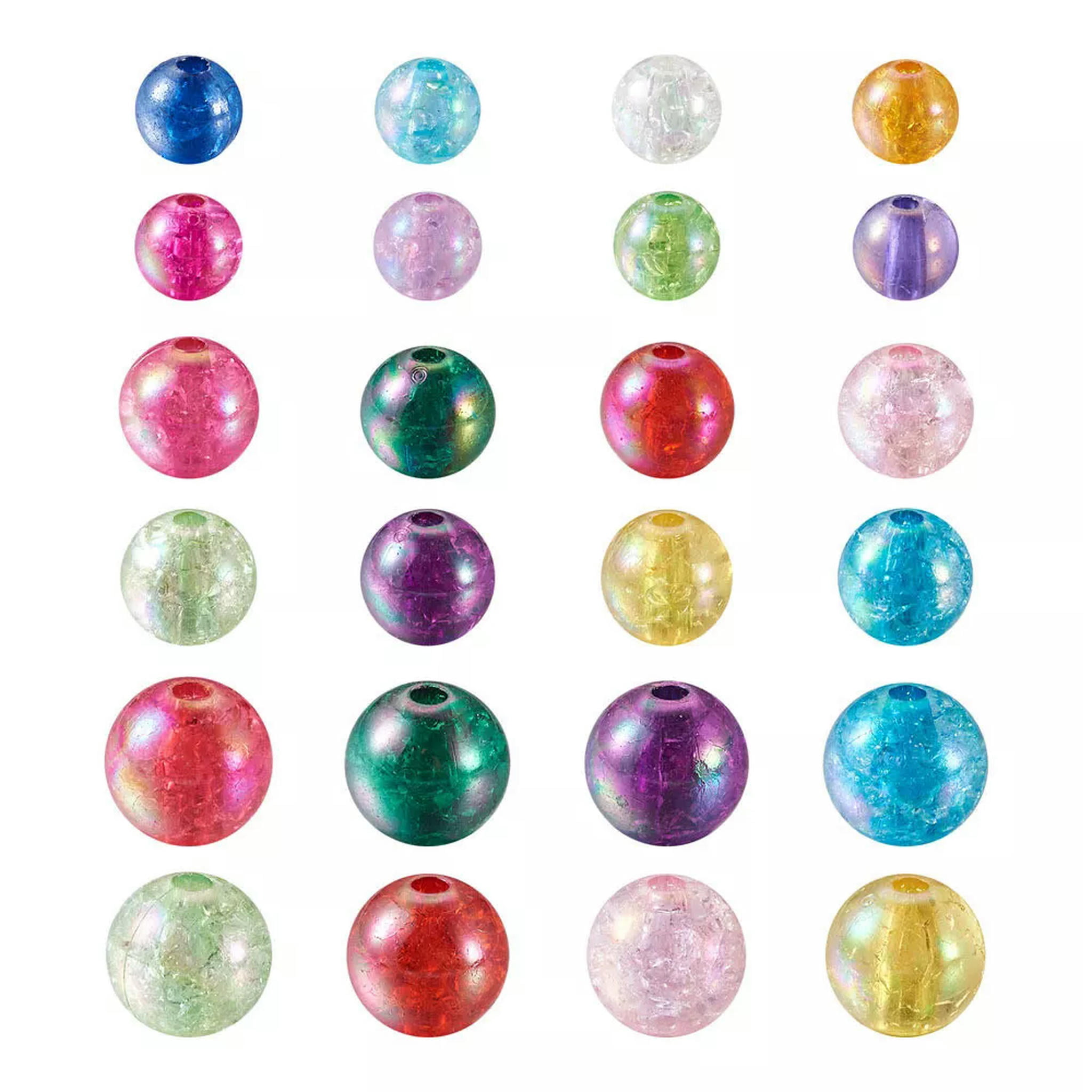U8MO 450pcs 8mm 10mm 12mm AB Color Round Transparent Crackle Acrylic ...