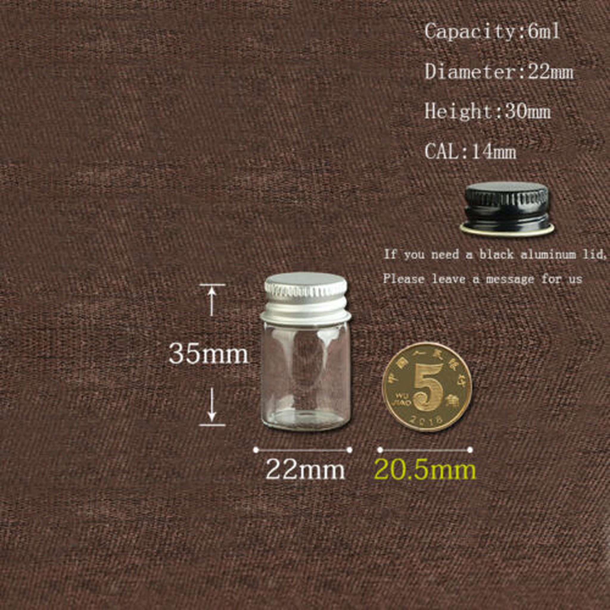 U8MO 5~22ml Glass Vial Jars Transparent Bung Test Tube Bottle Crafts ...