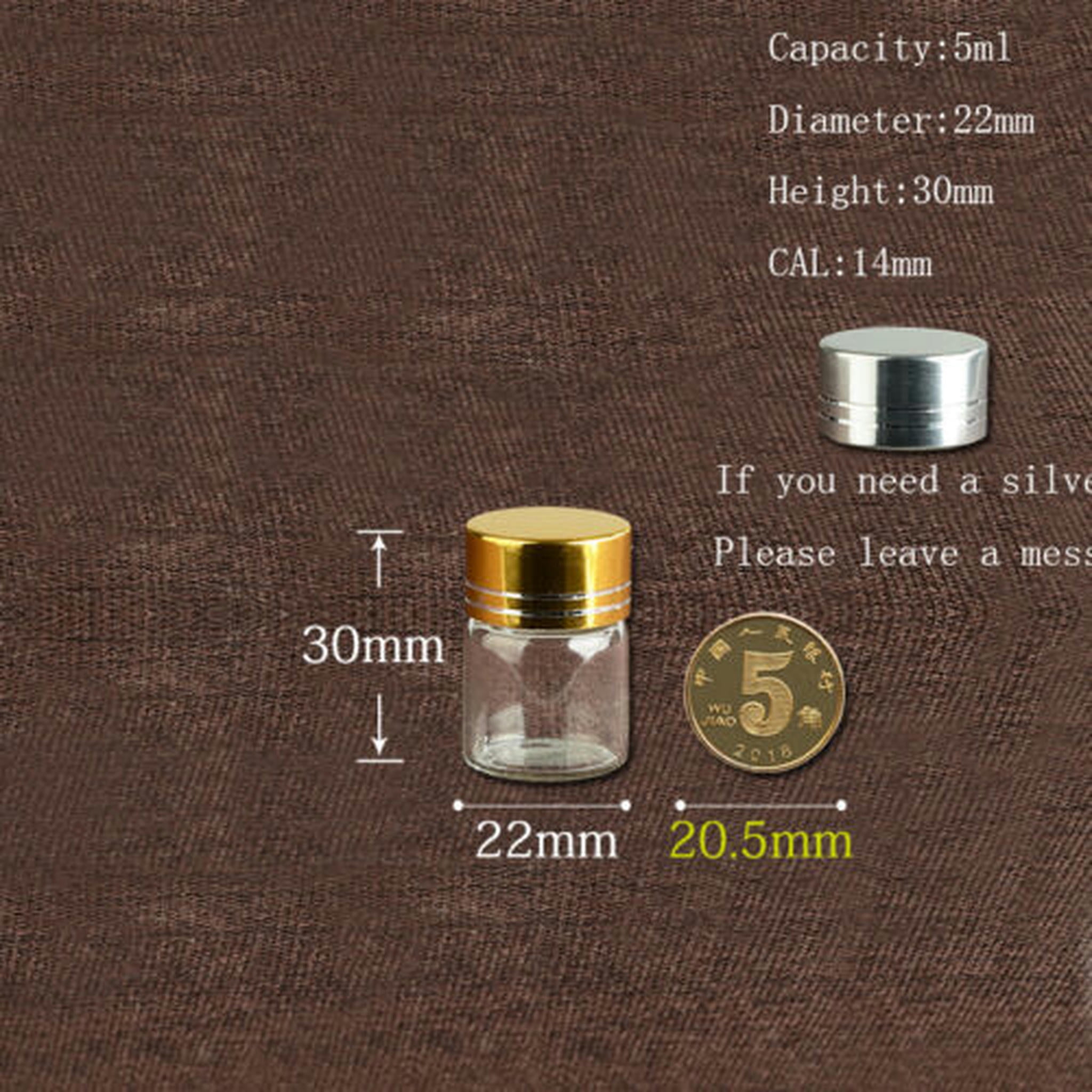 U8MO 5~22ml Glass Vial Jars Transparent Bung Test Tube Bottle Crafts ...