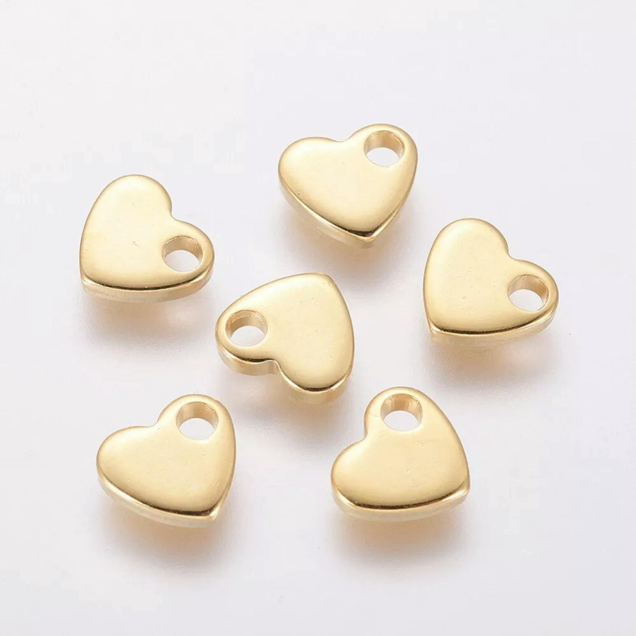 U8MO 5 Metal Stamping Blanks Gold 7mm Blank Charms Stainless Steel ...
