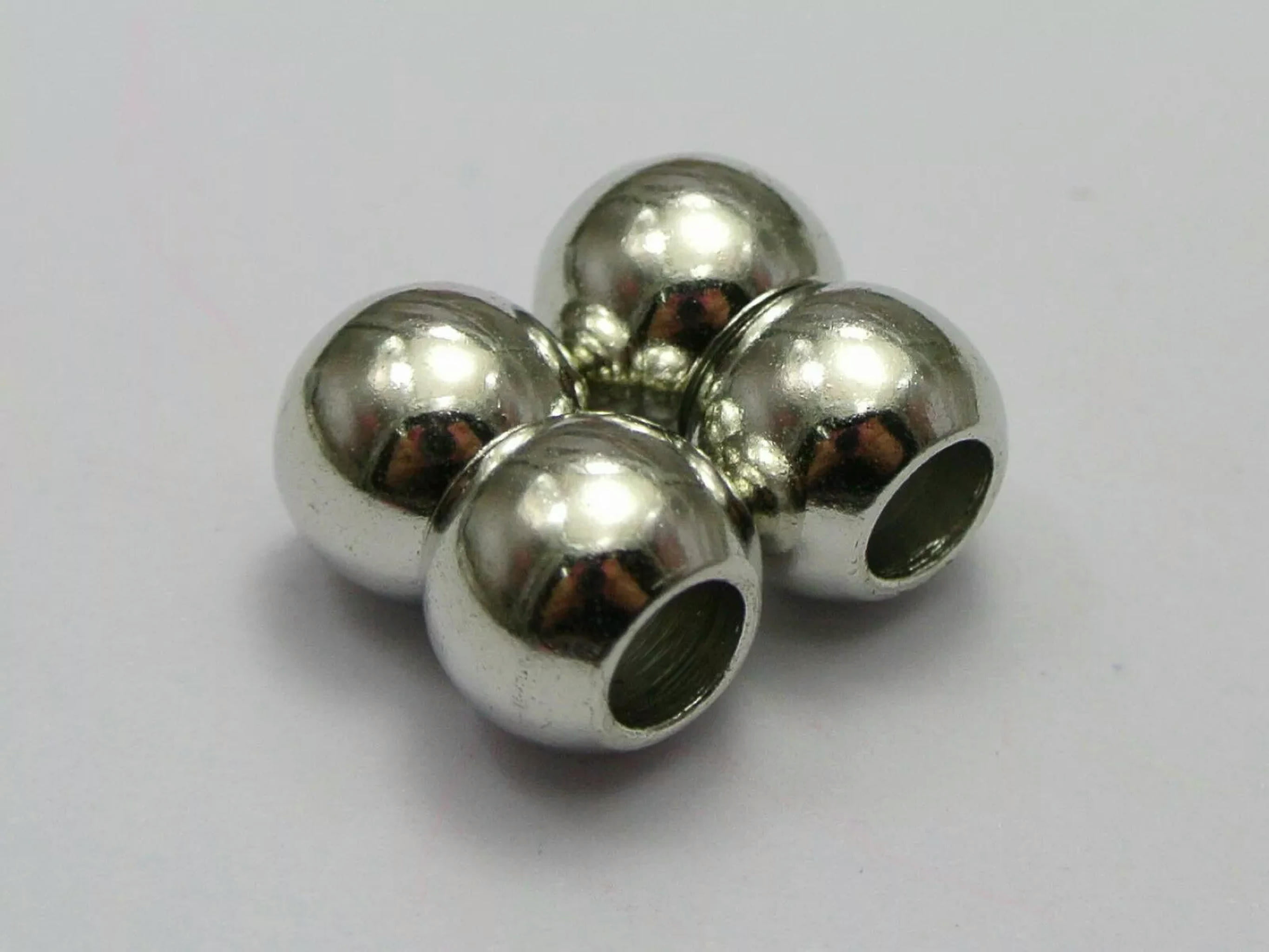 U8MO 5 Sets Silver Tone Metal Ball Magnetic Clasps Glue in End Caps Fit ...