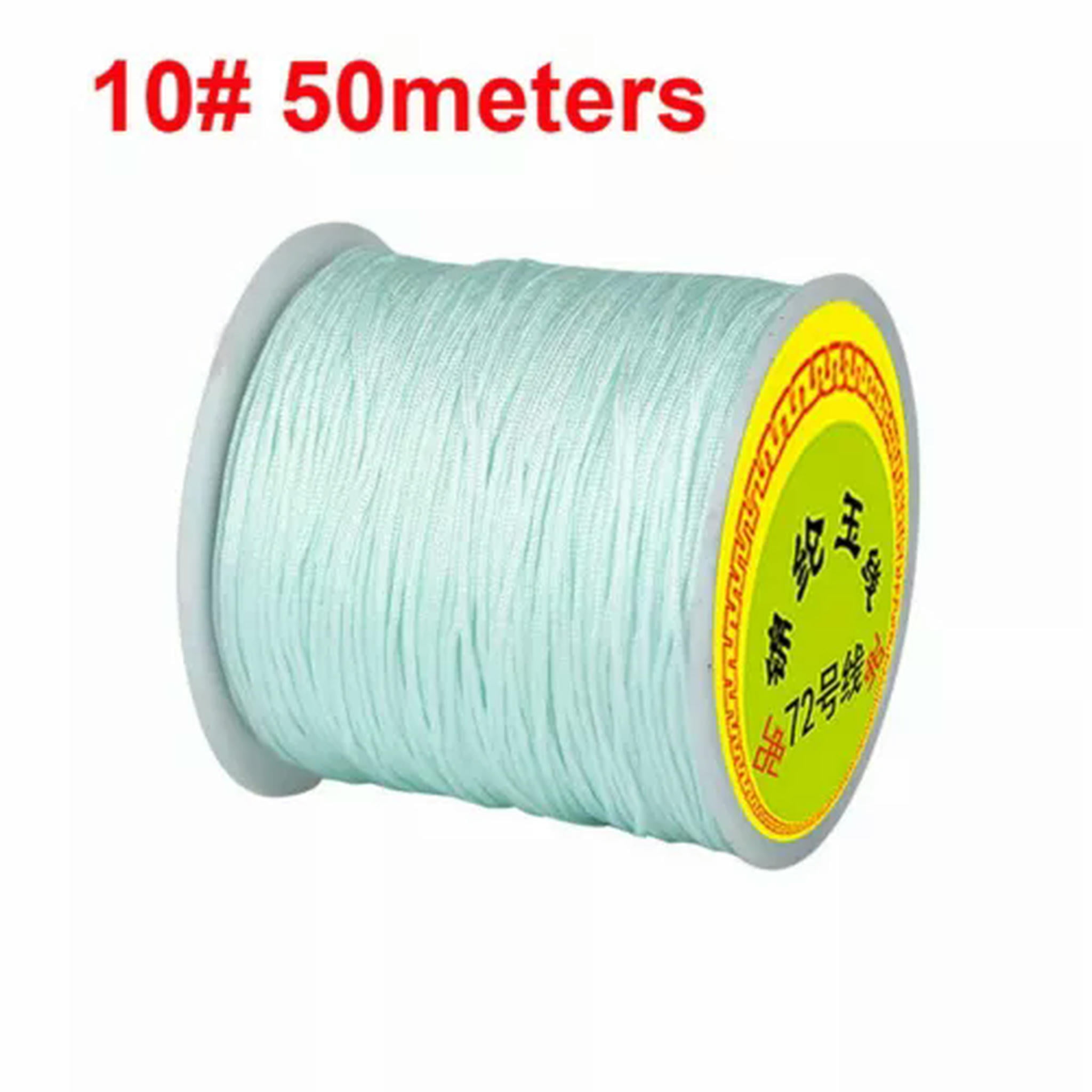 U8MO 50 Meters Nylon String Chinese Knotting Thread 0.8mm Braid Rattail ...