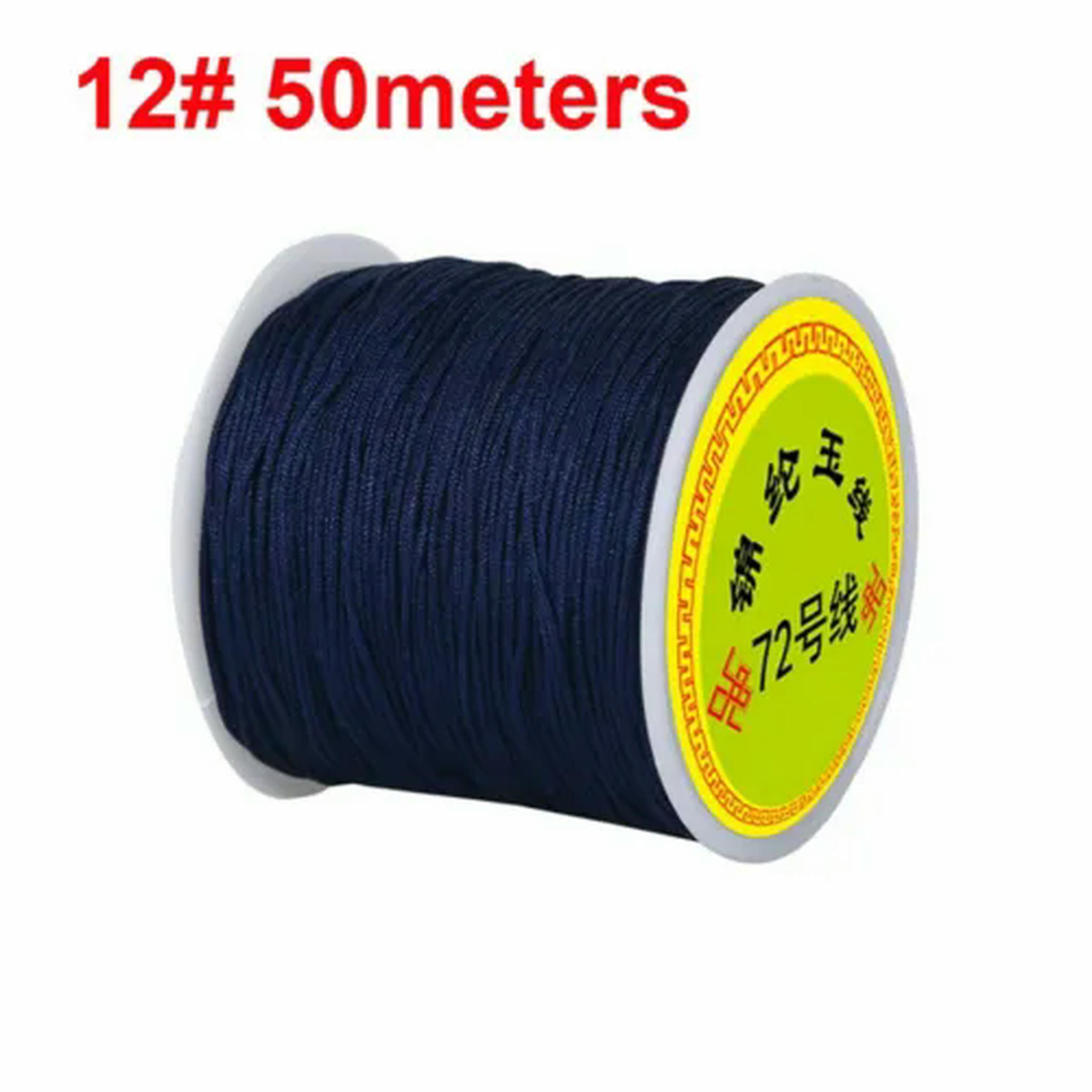 U8MO 50 Meters Nylon String Chinese Knotting Thread 0.8mm Braid Rattail ...