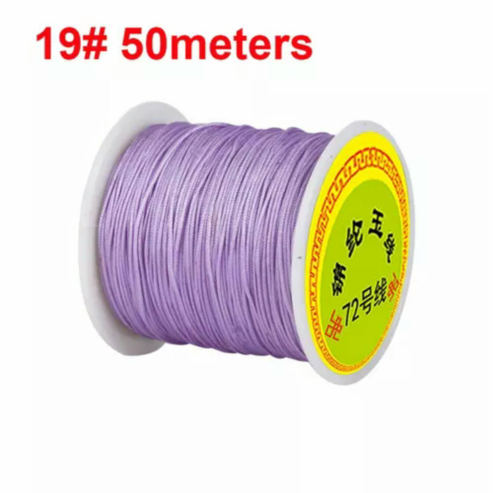 U8MO 50 Meters Nylon String Chinese Knotting Thread 0.8mm Braid Rattail ...
