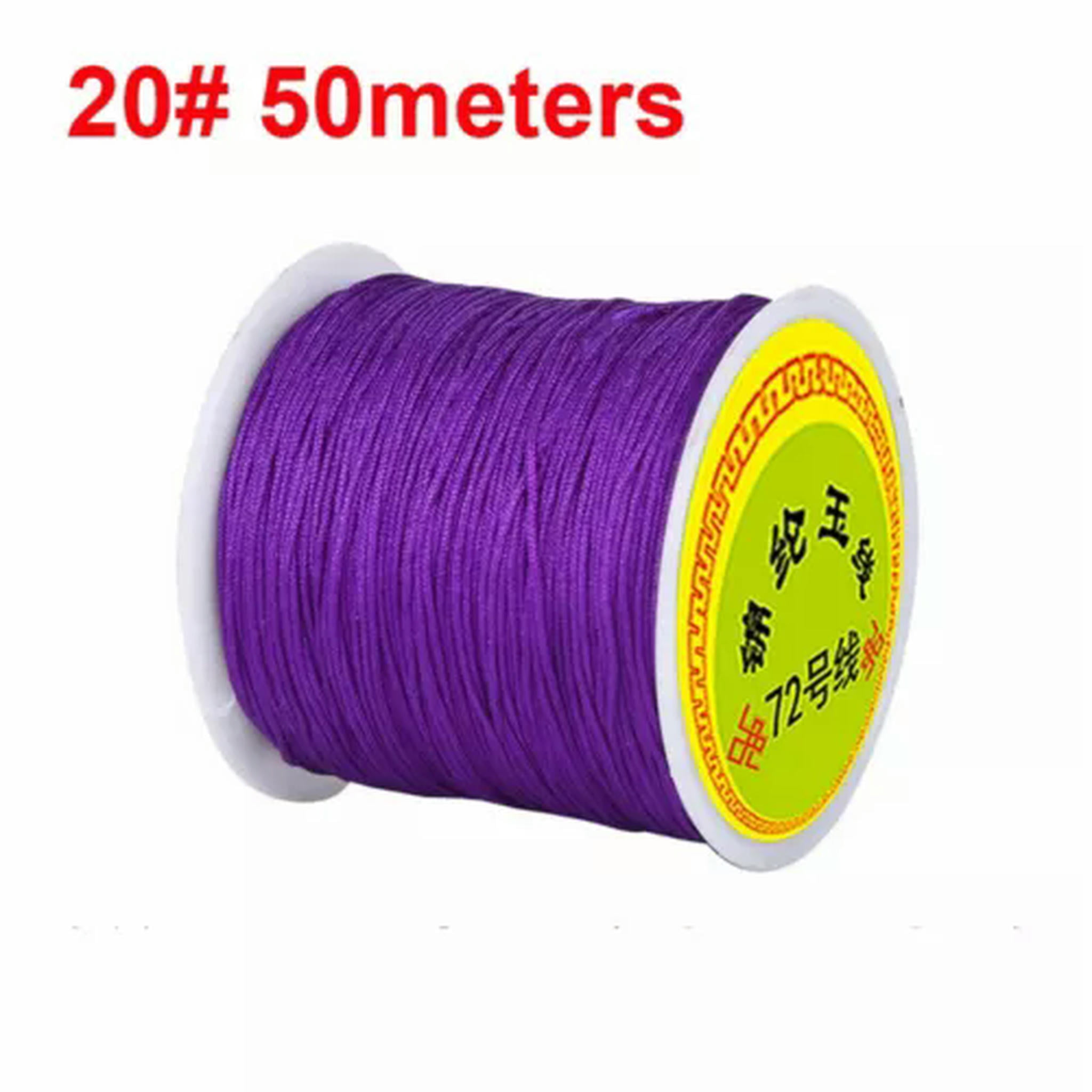 U8MO 50 Meters Nylon String Chinese Knotting Thread 0.8mm Braid Rattail ...