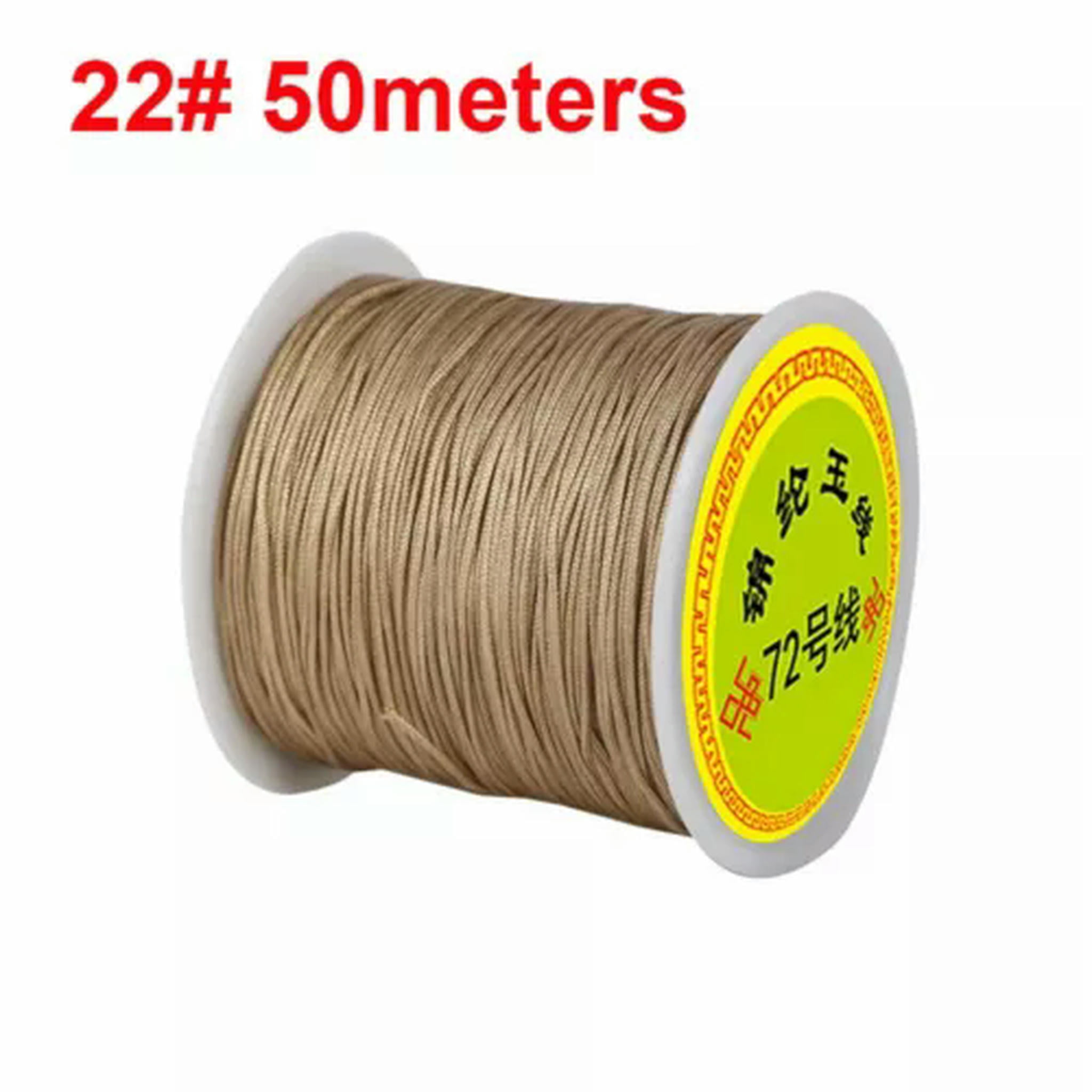 U8MO 50 Meters Nylon String Chinese Knotting Thread 0.8mm Braid Rattail ...