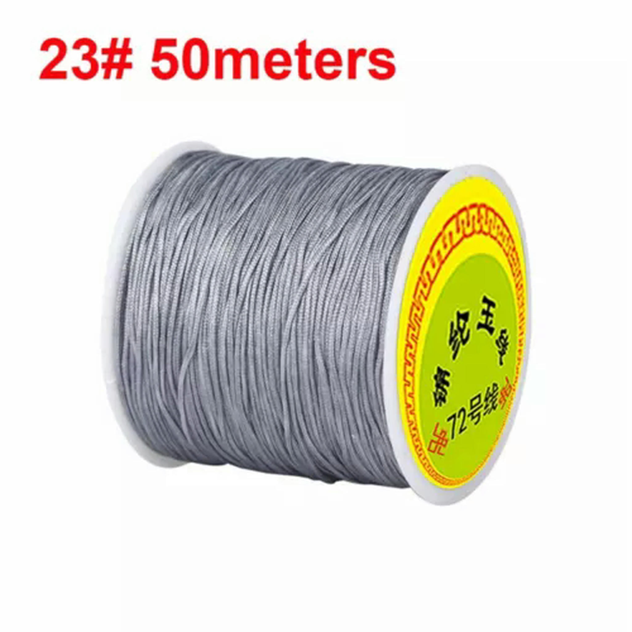 U8MO 50 Meters Nylon String Chinese Knotting Thread 0.8mm Braid Rattail ...
