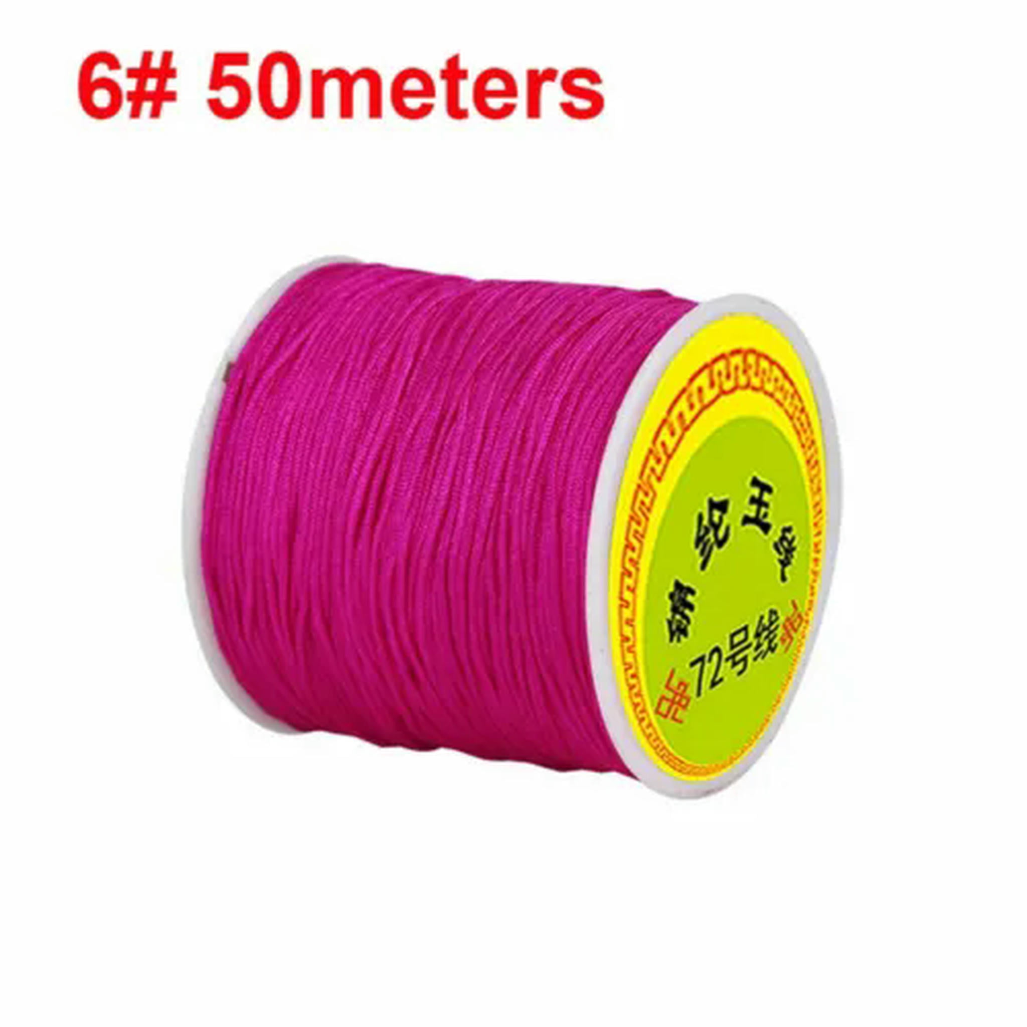U8MO 50 Meters Nylon String Chinese Knotting Thread 0.8mm Braid Rattail ...