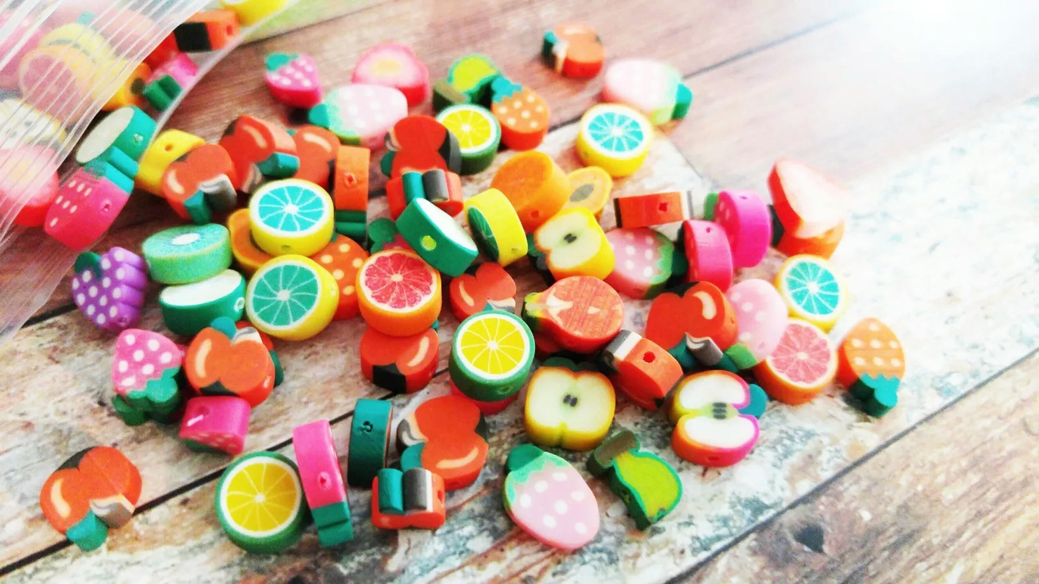 U8MO 50 Polymer Clay Fruit Beads Assorted Lot 7mm to 12mm Food Jewelry ...